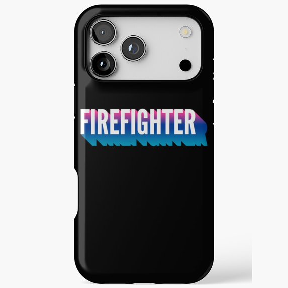 Firefighter With Long Gradient Shadow Art iPhone Case 17 11 12 13 14 15 ...