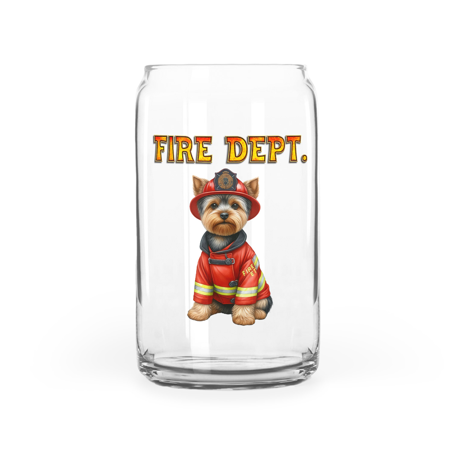 Firefighter Yorkshire Terrier Hero Rescue Fire Dept Fireman USA Flag ...