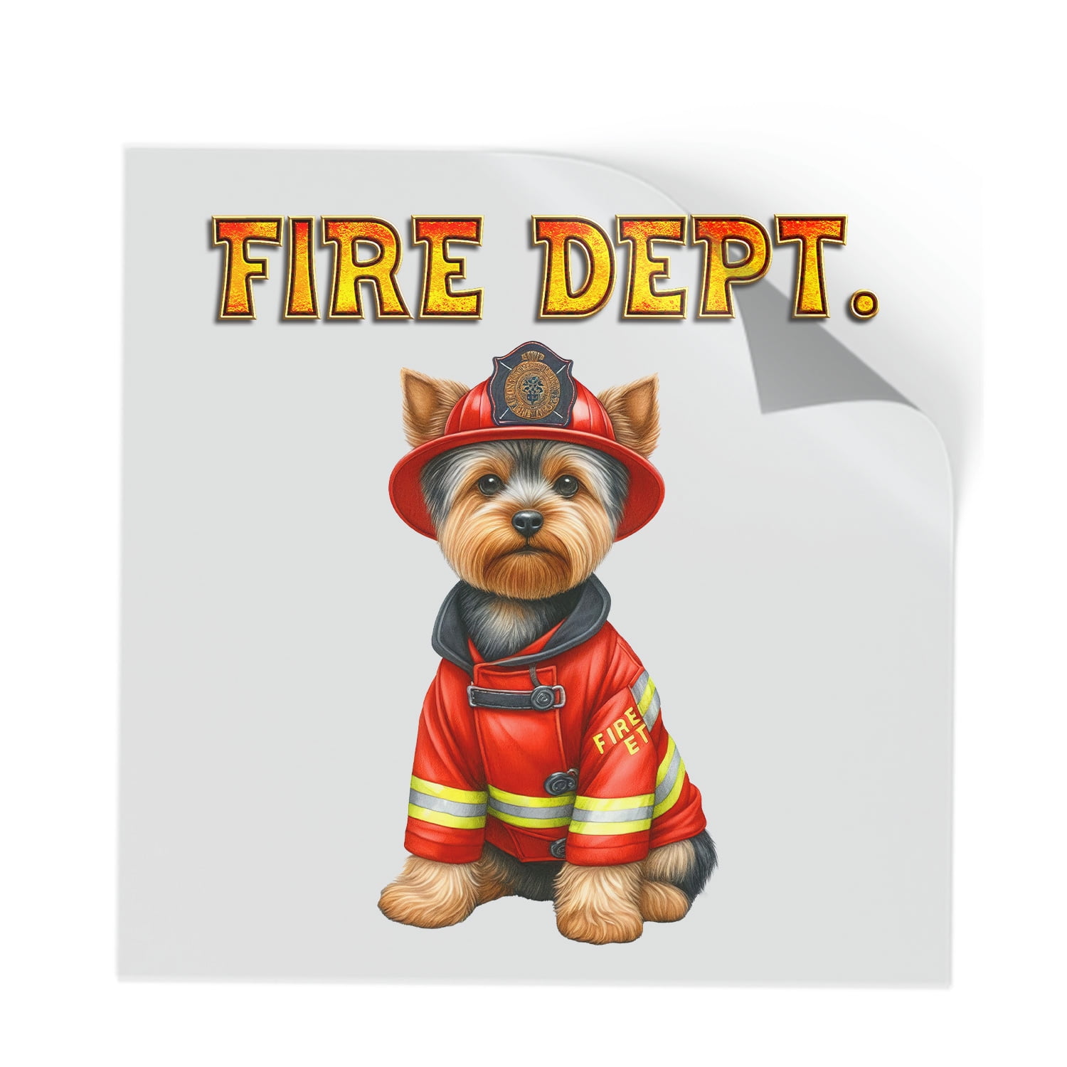 Firefighter Yorkshire Terrier Hero Rescue Fire Dept Fireman USA Flag ...