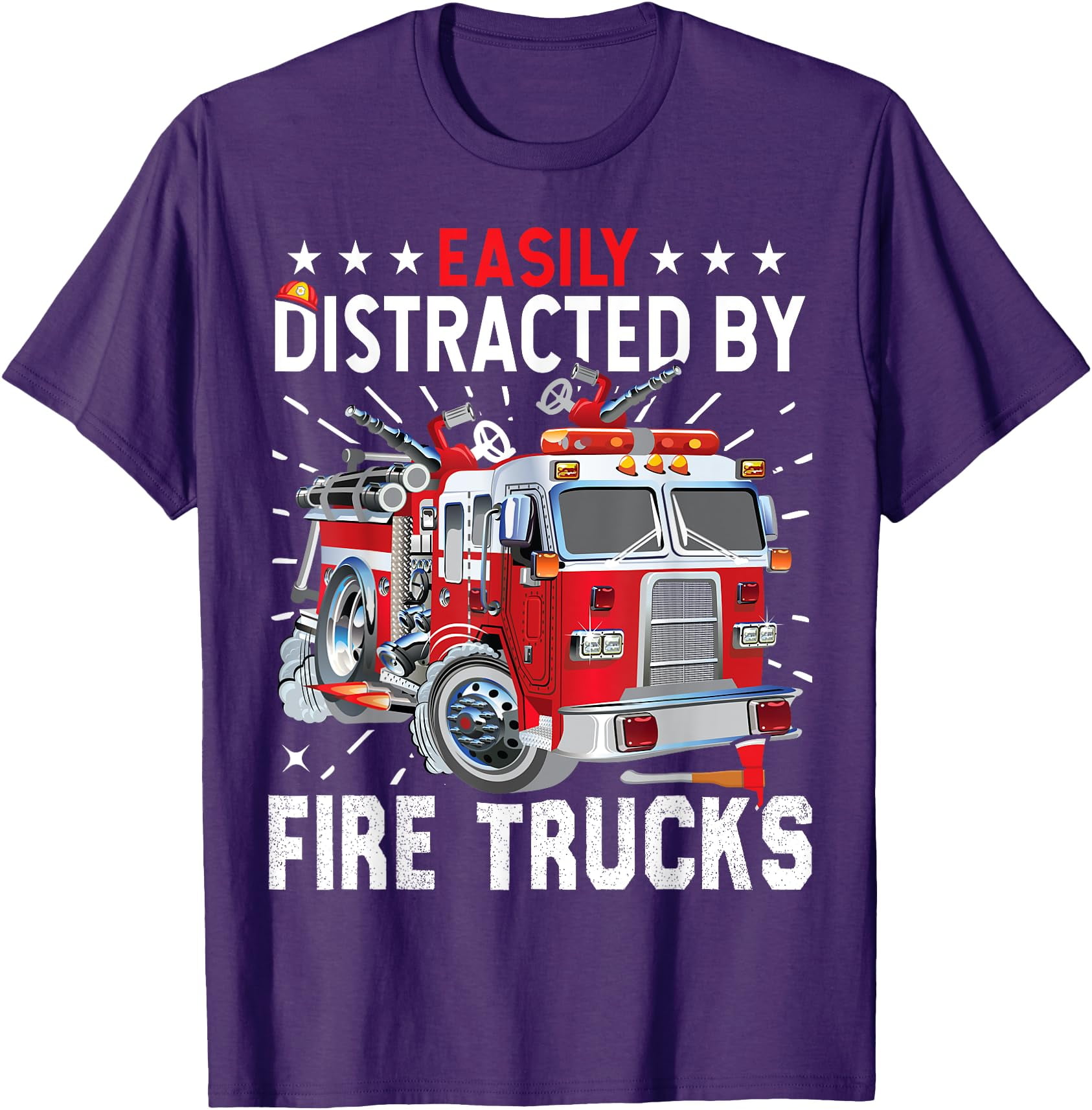 Firefighters Easily Distracted By Fire Trucks Softstyle Unisex T-Shirt ...