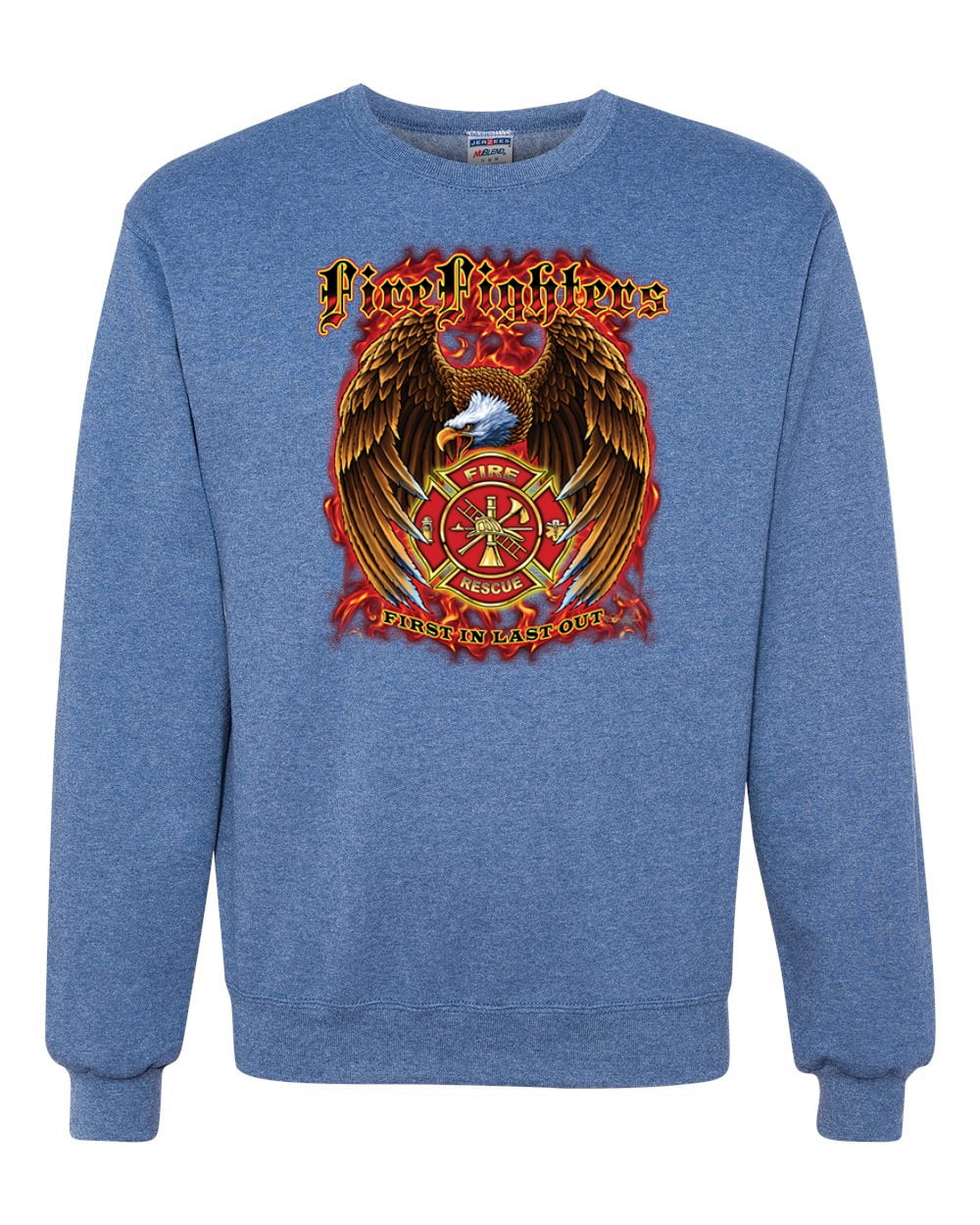 Firefighters Fires Rescue Eagle Emblem First In Last Out | Mens ...