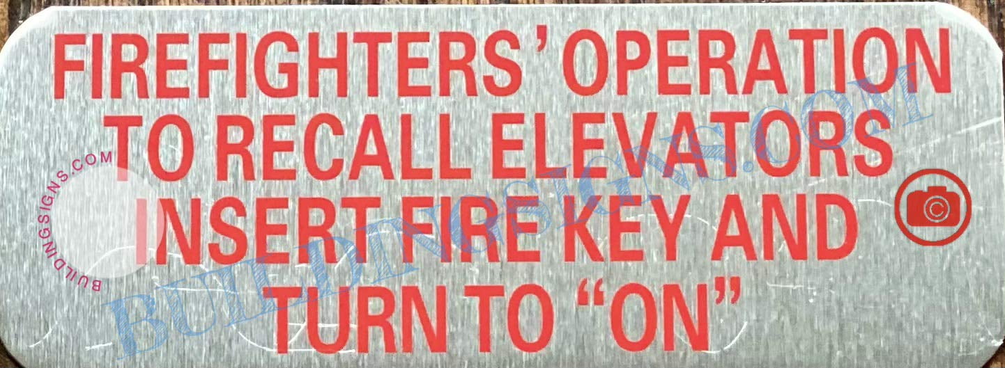 Firefighters Operation to Recall Elevators Insert FIRE Key and Turn to ...
