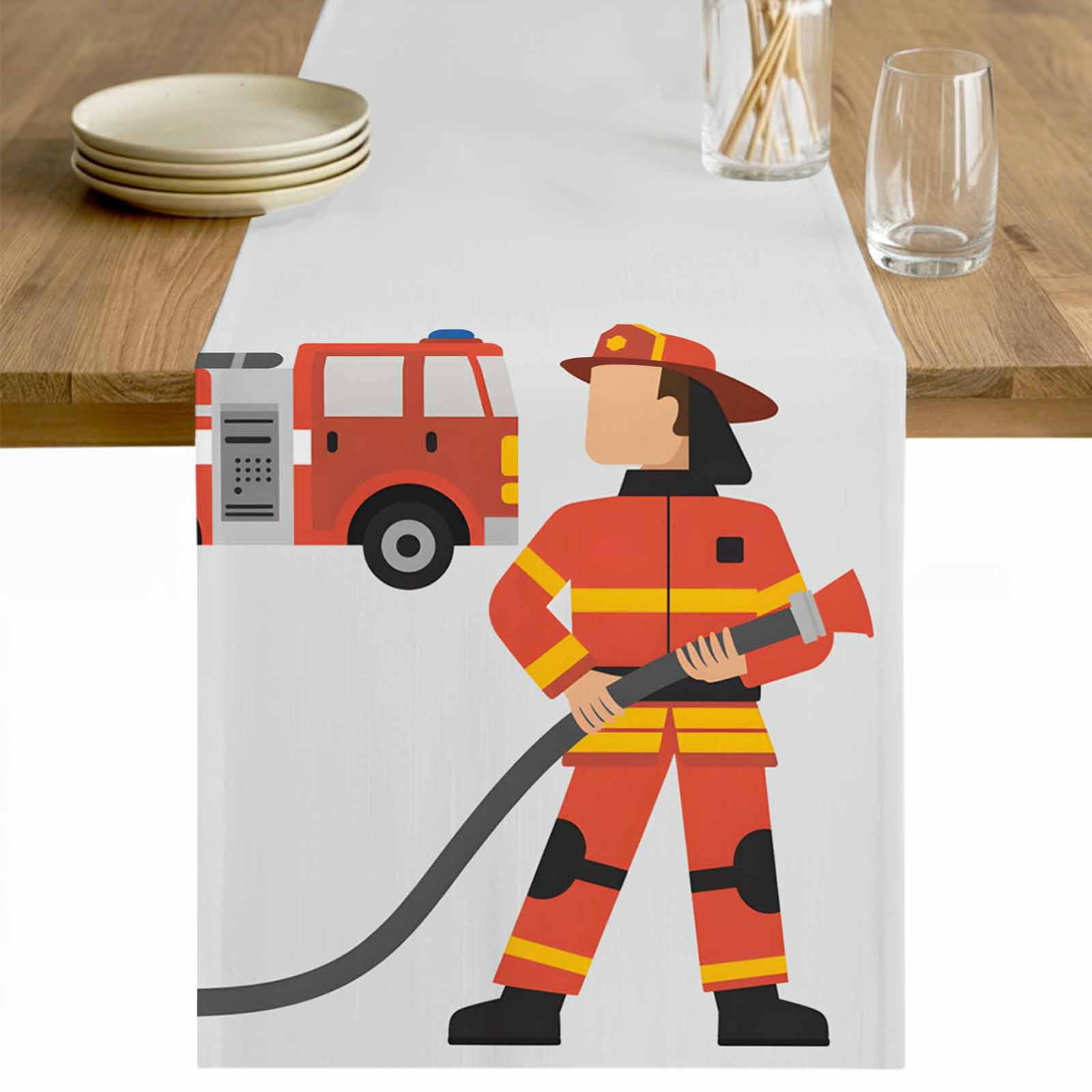 Firefighters Table Runner 72 Inches Long Farmhouse Dress Scarves ...