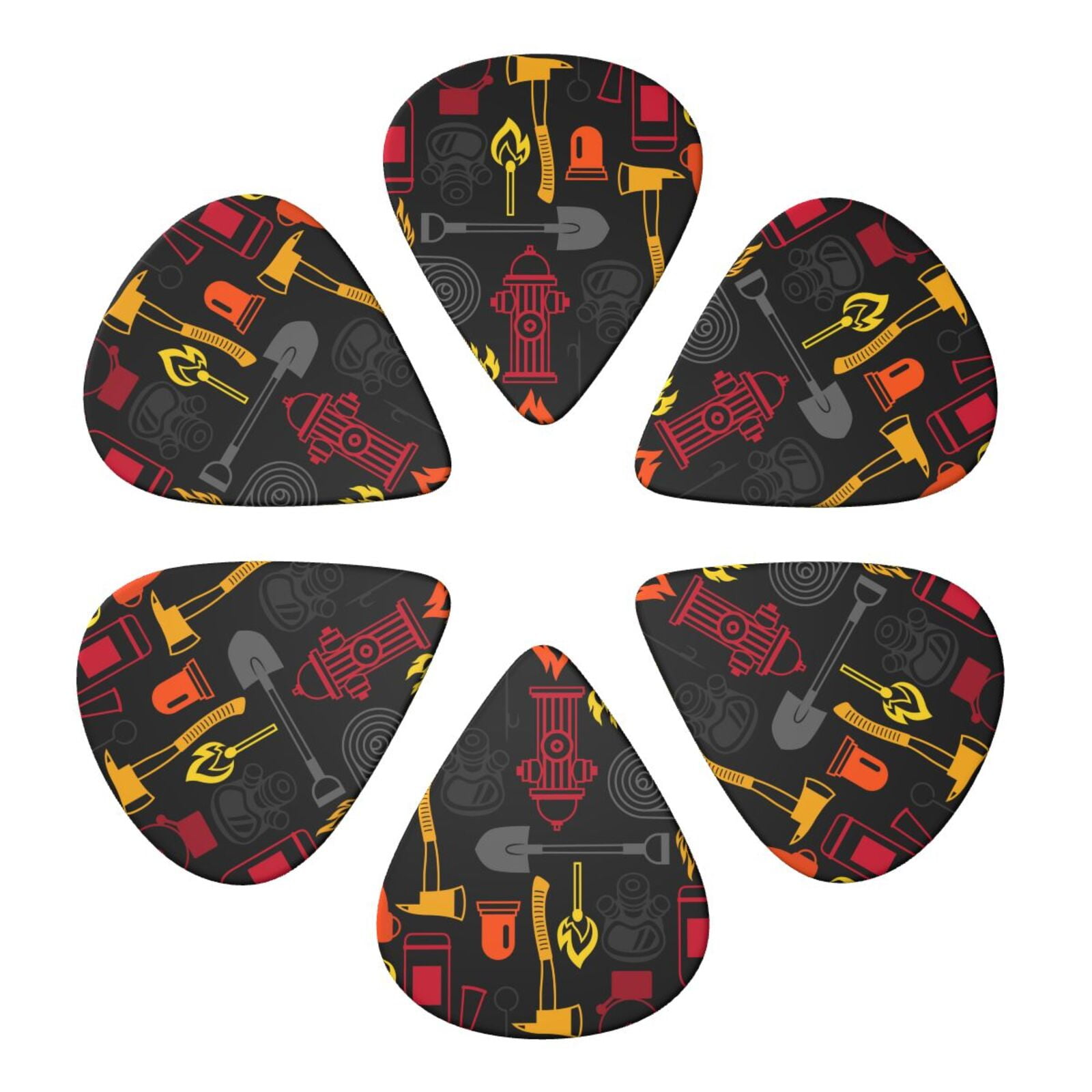 Firefighting Items Fire Firefighter Fighter Guitar Pick 6 Pack for Bass ...