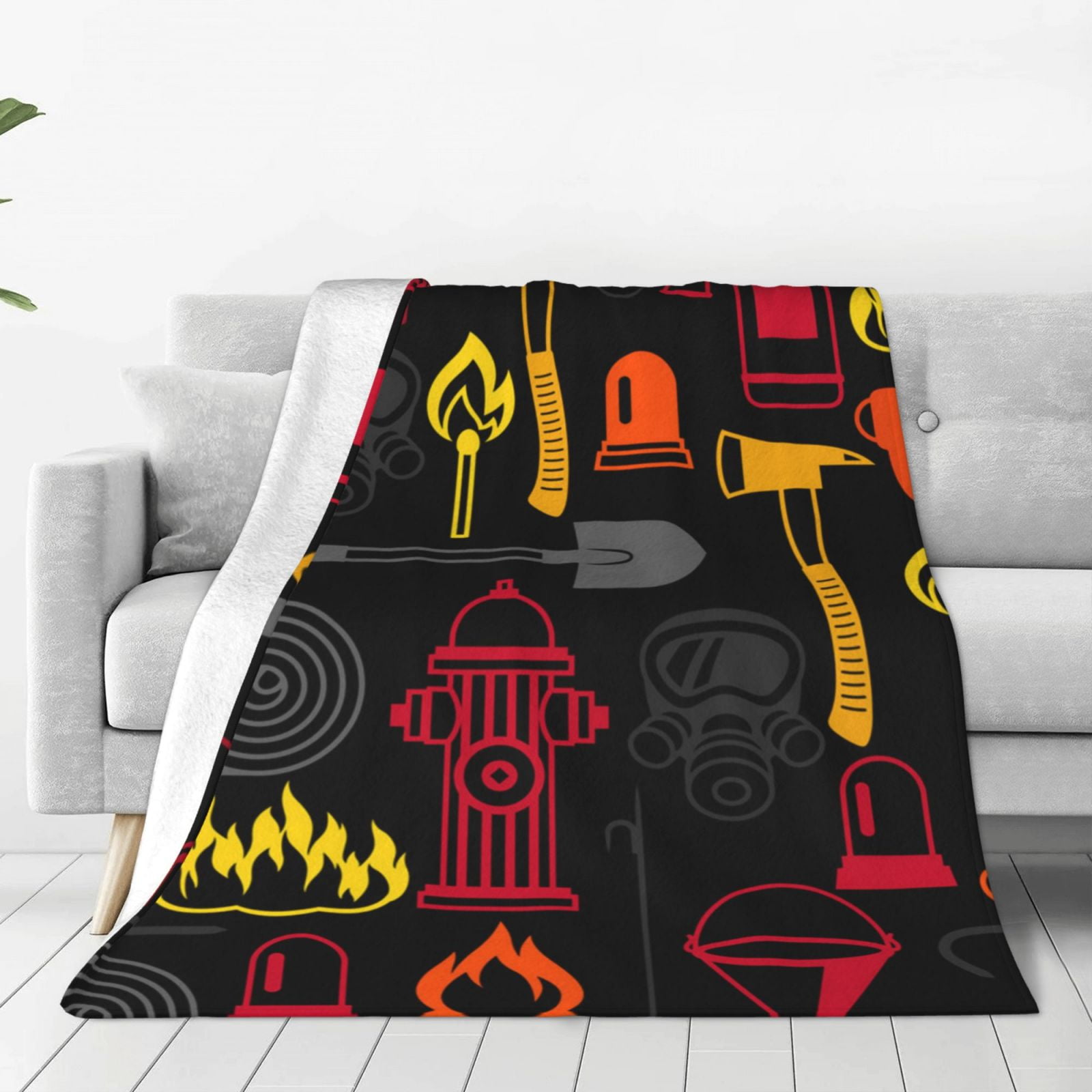 Firefighting Items Fire Firefighter Fighter Throw Blanket Super Soft ...