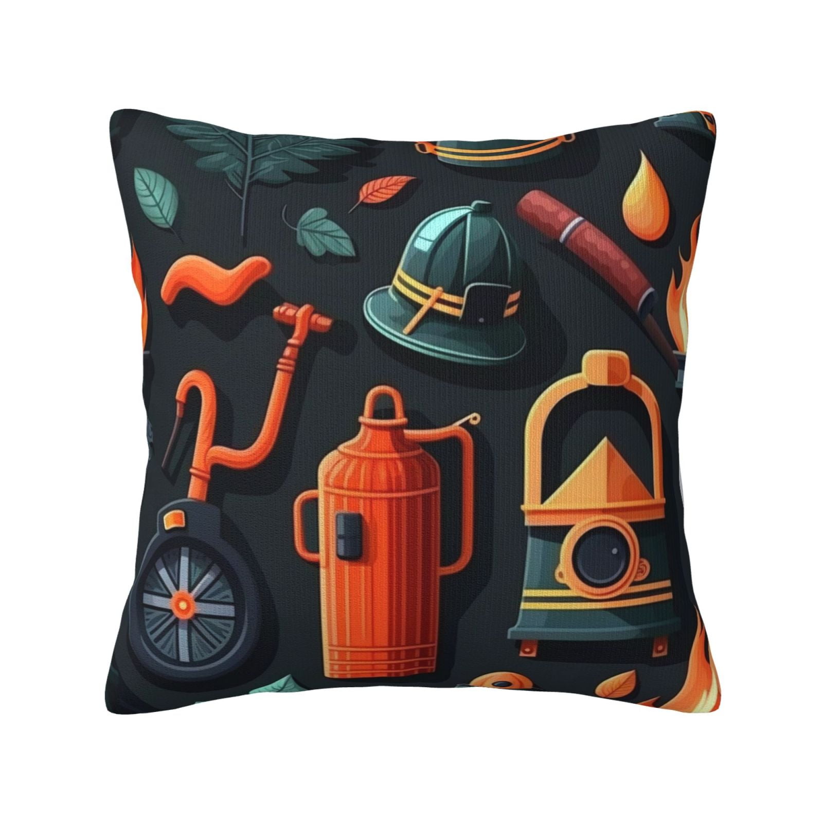 Firefighting Items Firefighter Fire Fighter Throw Pillow Covers 18x18 ...