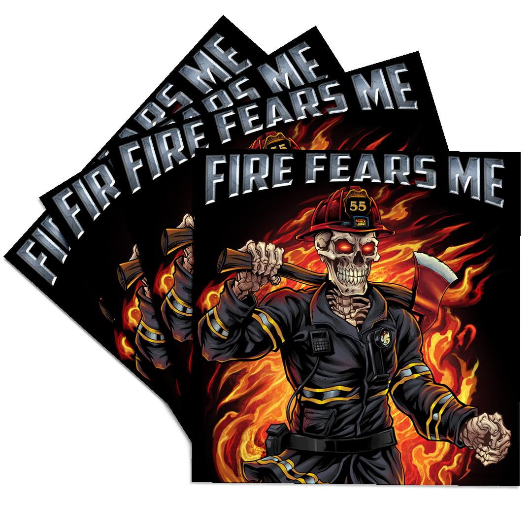 3drose, Firefighting Skeleton with an Axe, Set of 4 Ceramic Tile ...