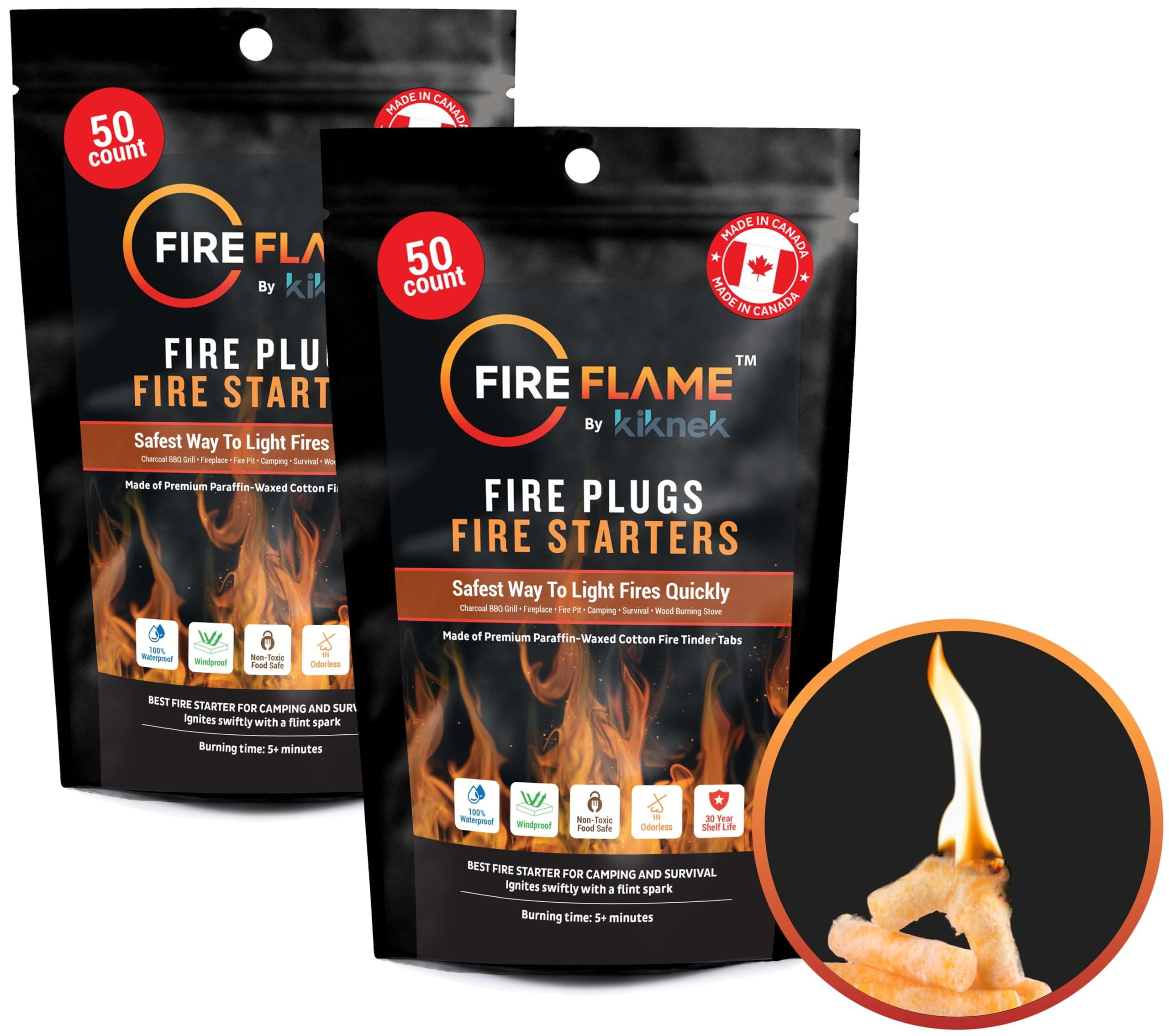 Fireflame Fire Plugs Fire Starter - Quick Instant 100% Waterproof All ...