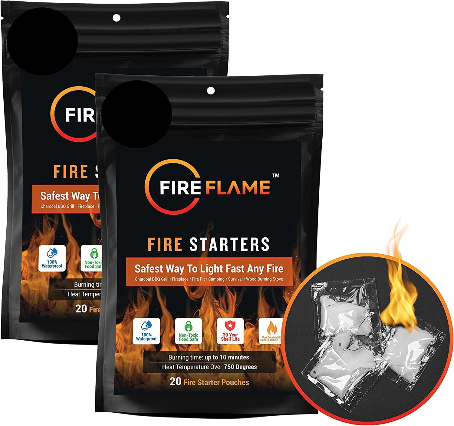 Kiknek Fireflame Fire Starter, Waterproof Wax Pouches, Odorless ...