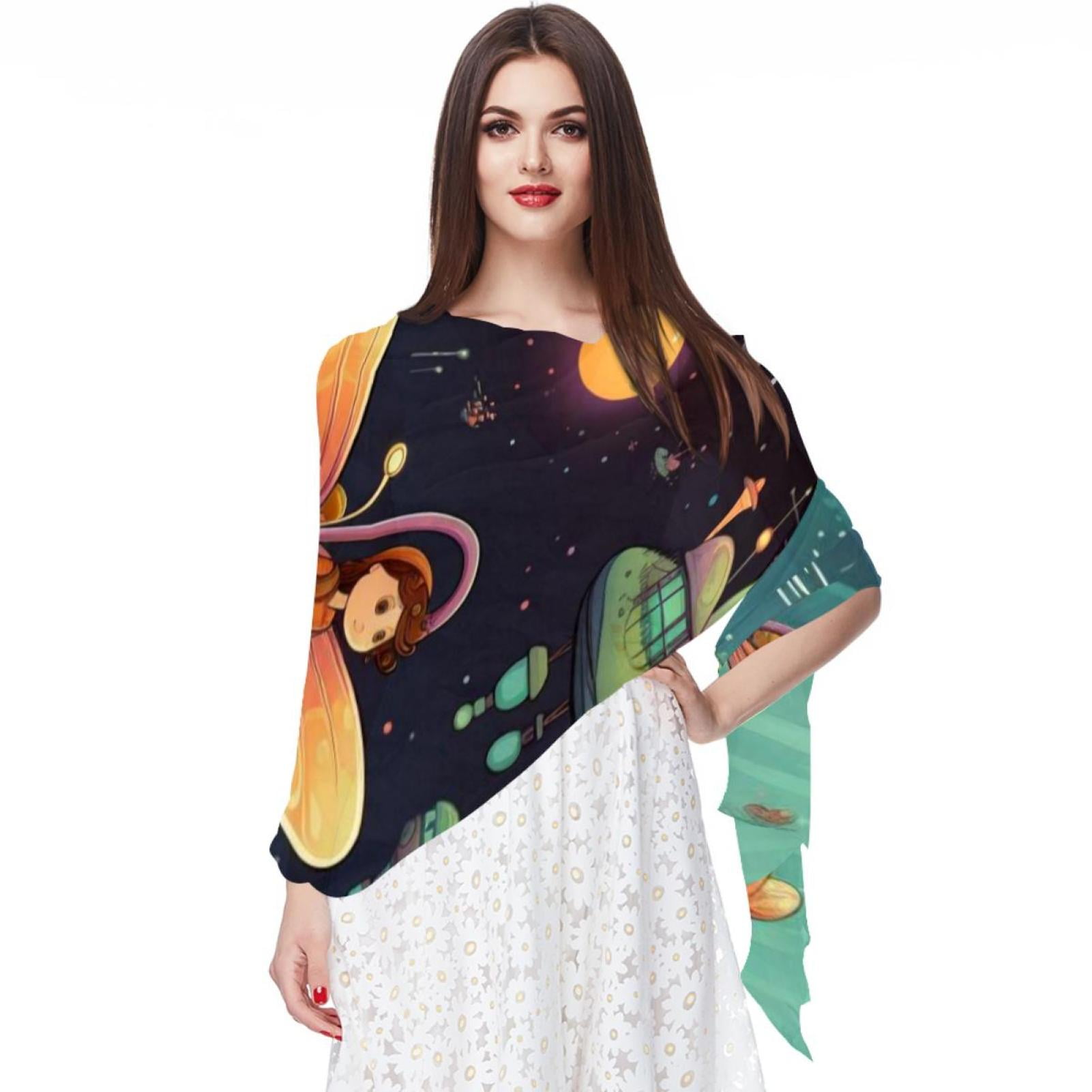 Fireflies Chiffon Translucent Light Breathable Silk Scarf 180*73 ...