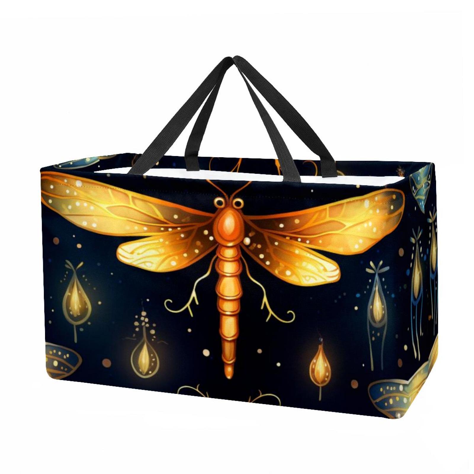 Fireflies Collapsible Oxford Cloth Tote Bag: Reusable, Foldable, and ...