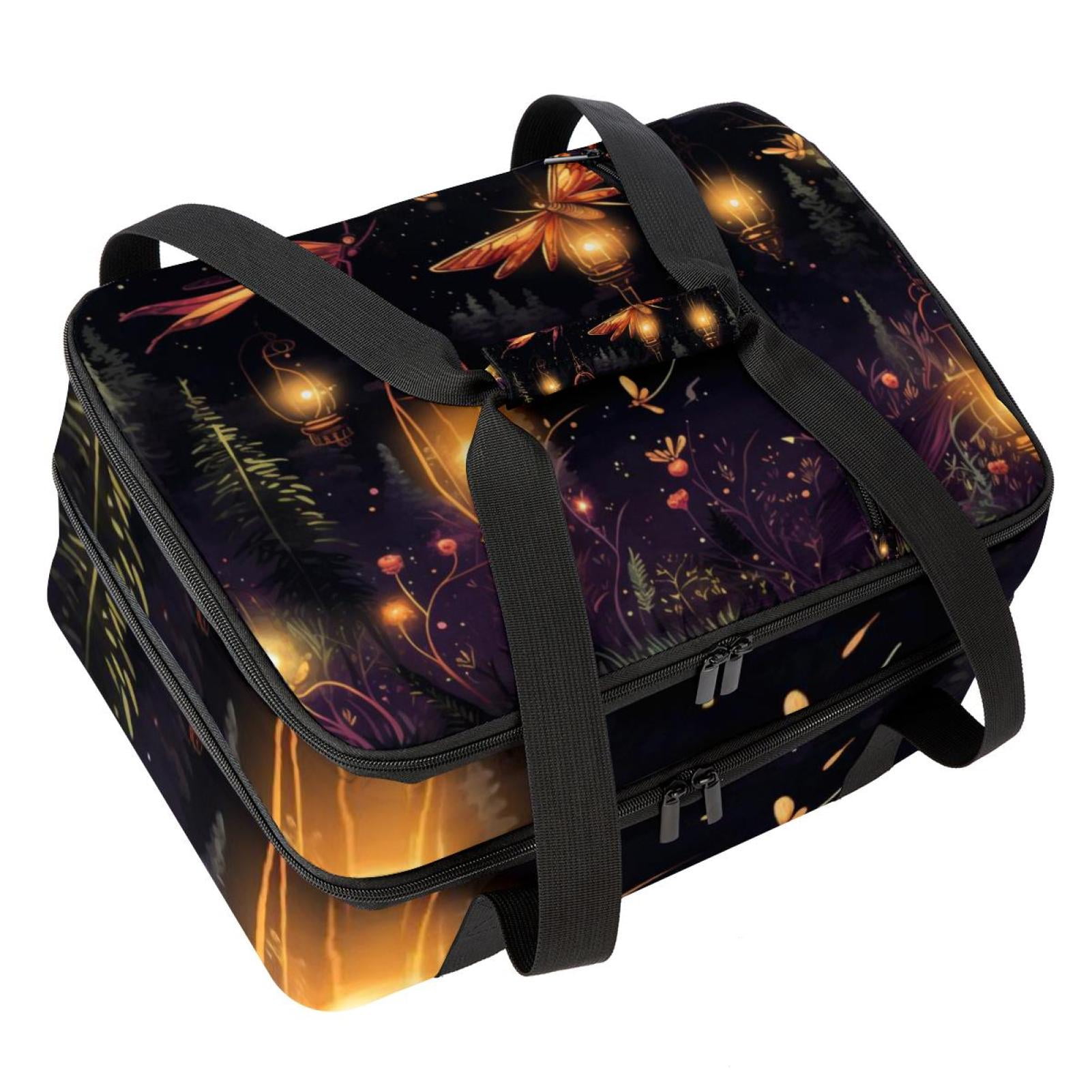 Fireflies Double Layered Insulated Lunch Bag with Two Compartments ...