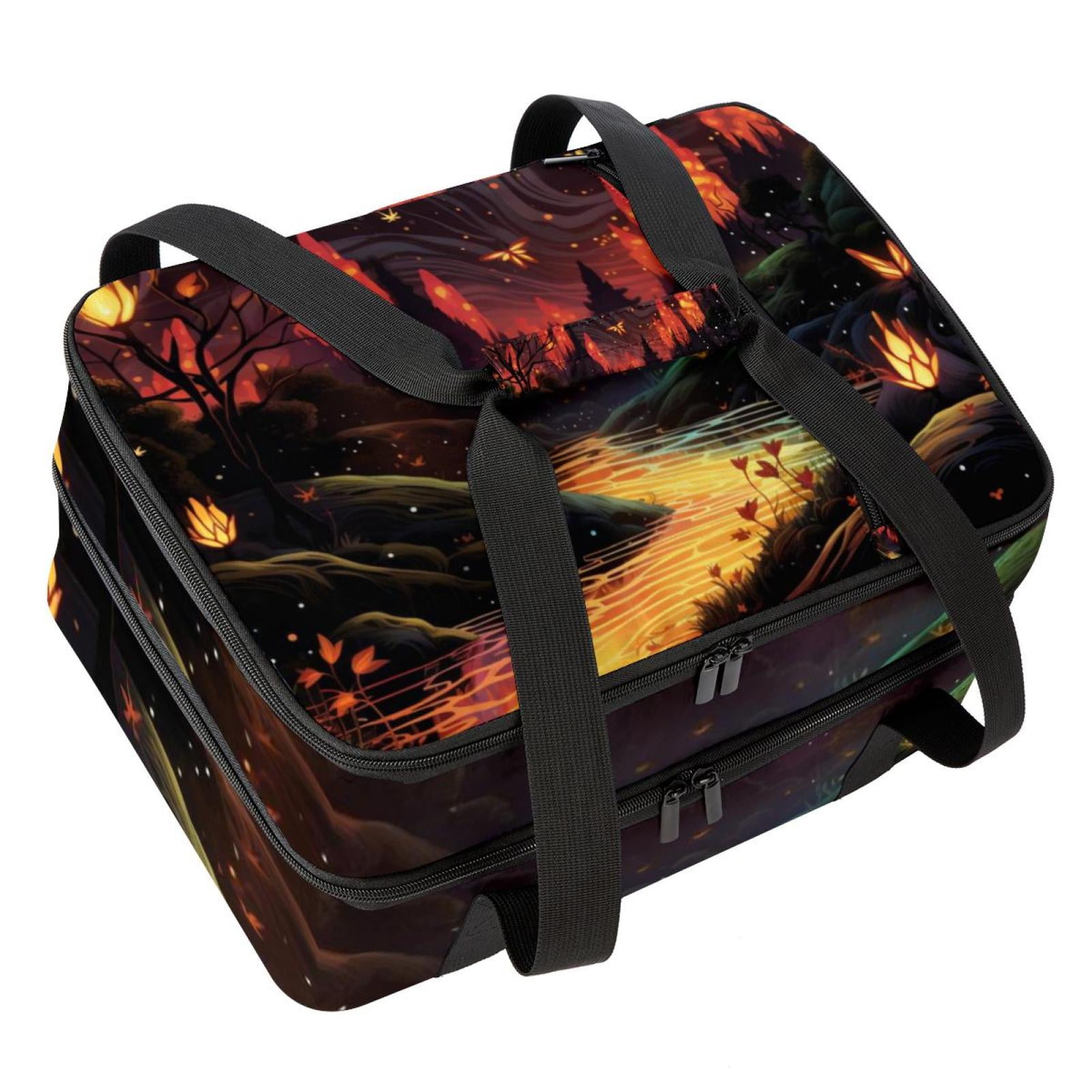 Fireflies Double Layered Insulated Lunch Bag with Two Compartments ...