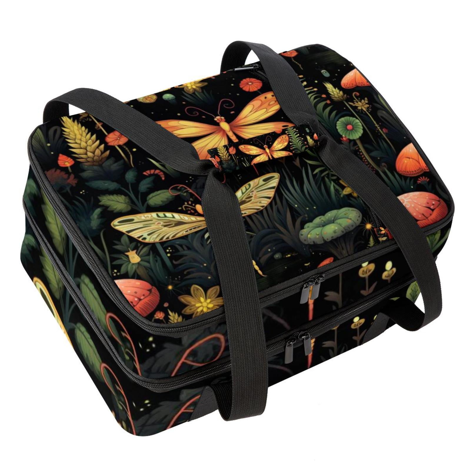 Fireflies Double Layered Insulated Lunch Bag with Two Compartments for ...