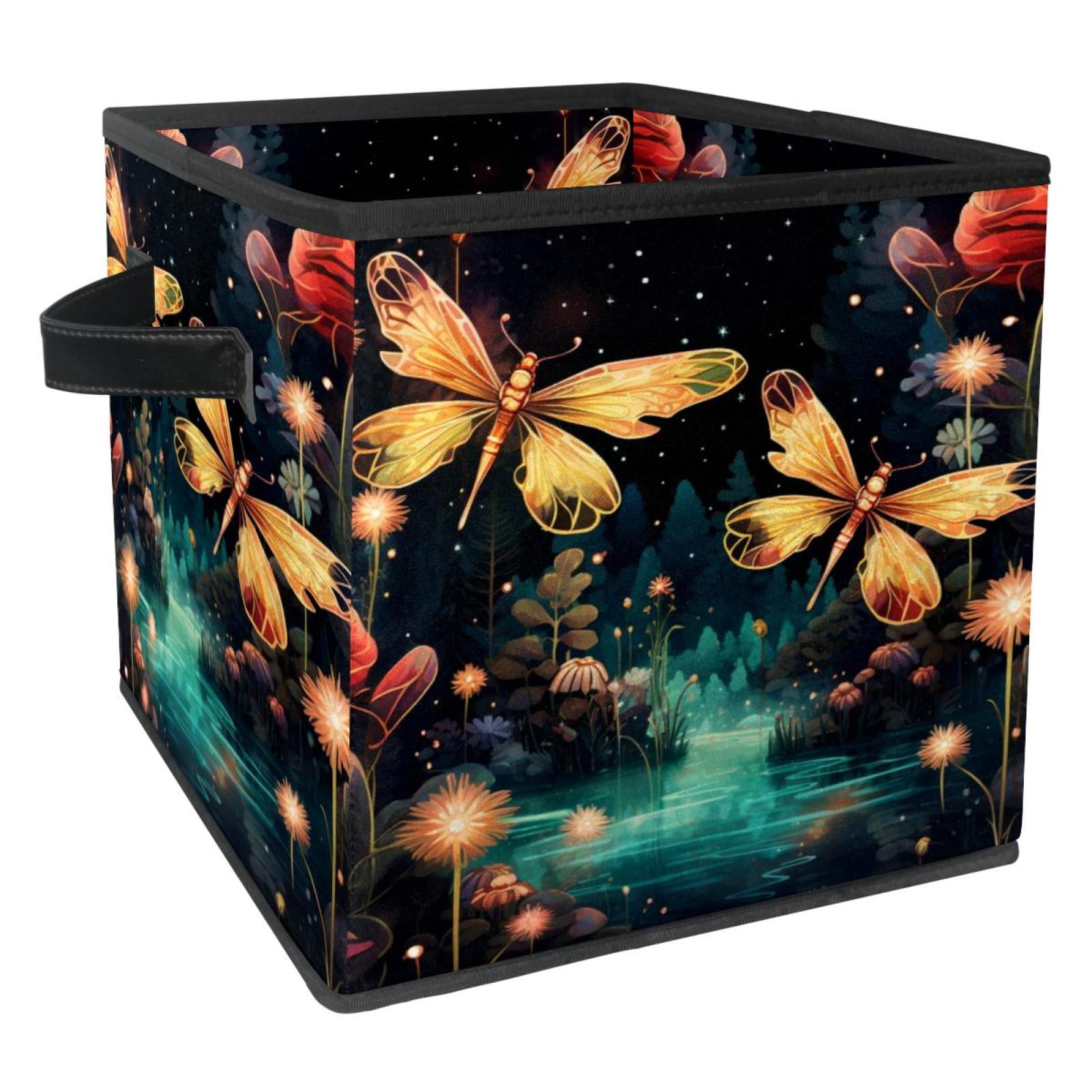 Fireflies Foldable Cube Organizer with Handle, 10.8"x10.5"x10.6", Large ...