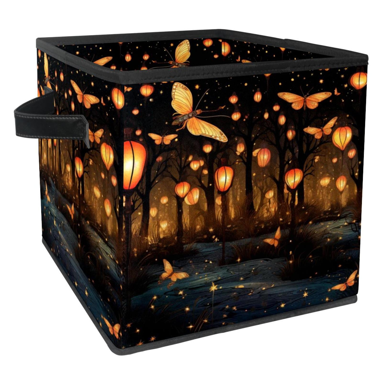 Fireflies Foldable Storage Containers with Handle, 10.8"x10.5"x10.6 ...