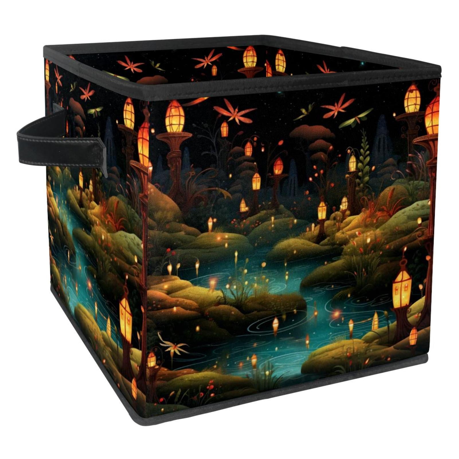 Fireflies Foldable Toy Box with Handle, 10.8"x10.5"x10.6", Large ...