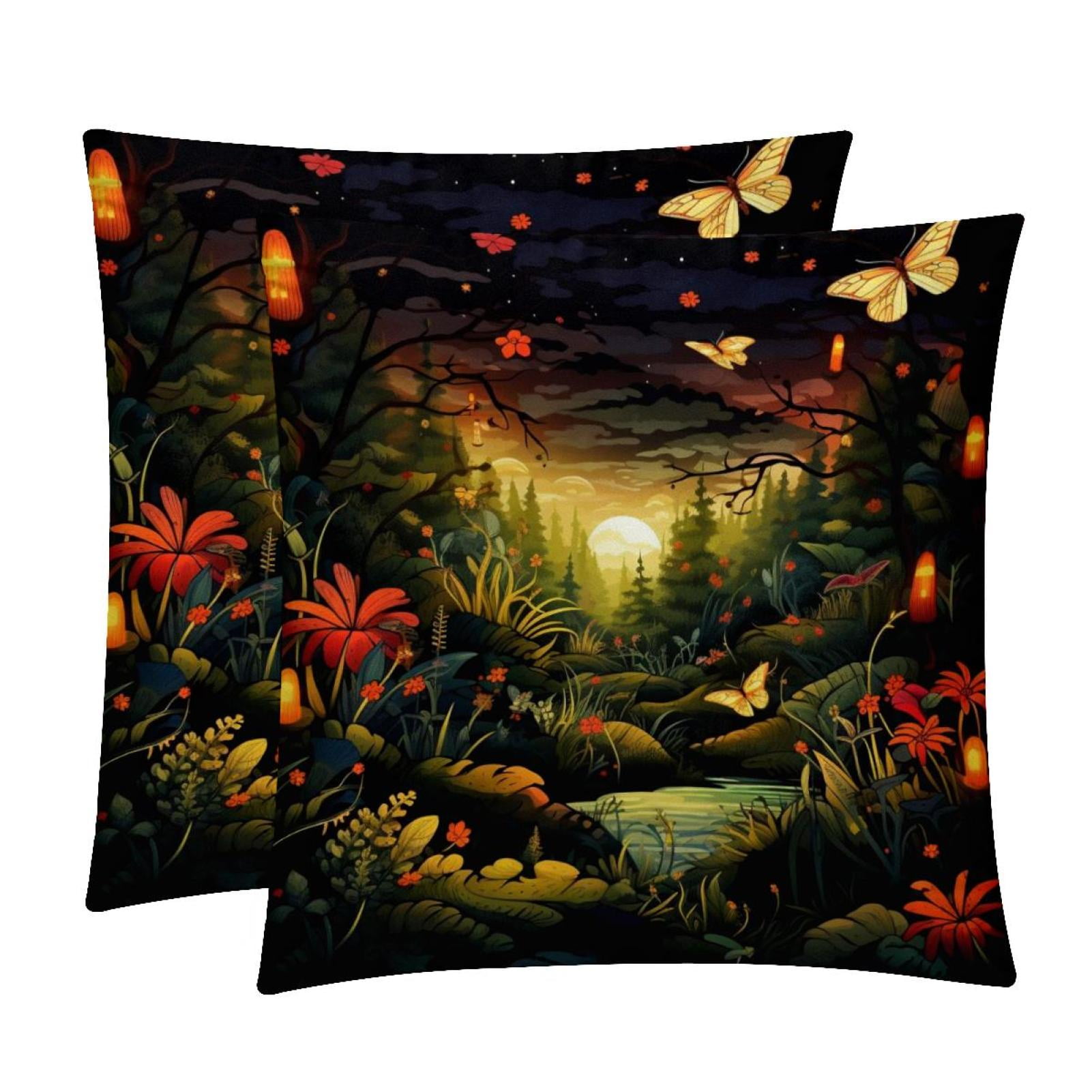 Fireflies Luxurious Velvet Pillow of 2,for Bed Pillow Covers and Throw ...