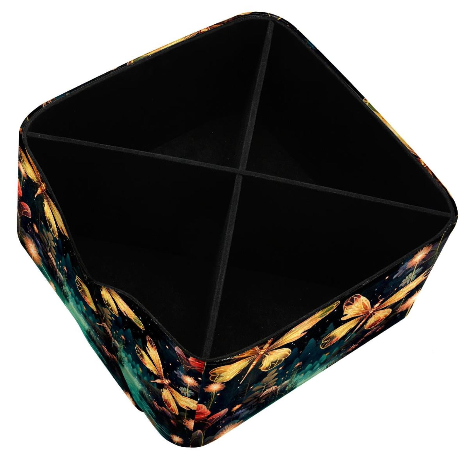 Fireflies Square Pencil Case with 4 Compartments, Removable Dividers ...