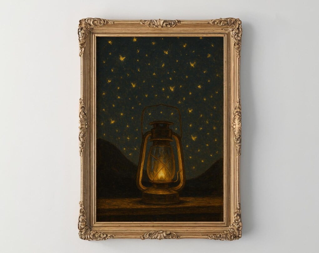 Fireflies Wall Decor For Cabin Mountain Home Lightning Bugs Art For ...