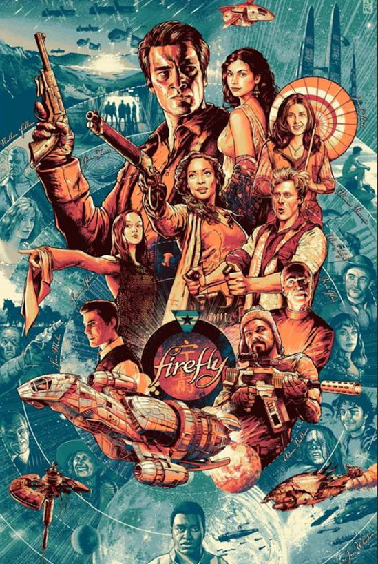Firefly 2002 Poster 24x36 - Joss Whedon Space Western Sci-Fi Cult TV Series - Walmart.com