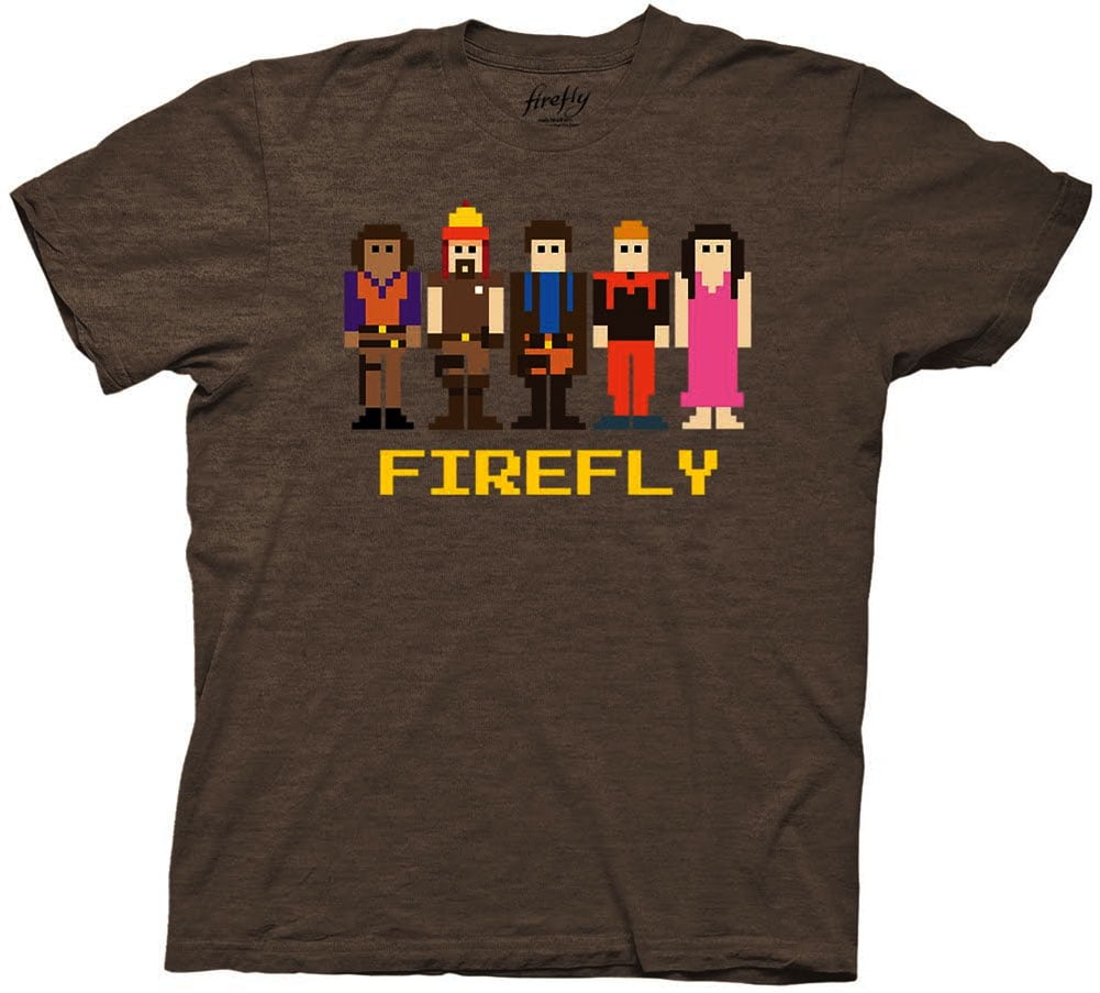 Firefly 8-Bit Characters Men's Heather Brown Shirt, Small - Walmart.com