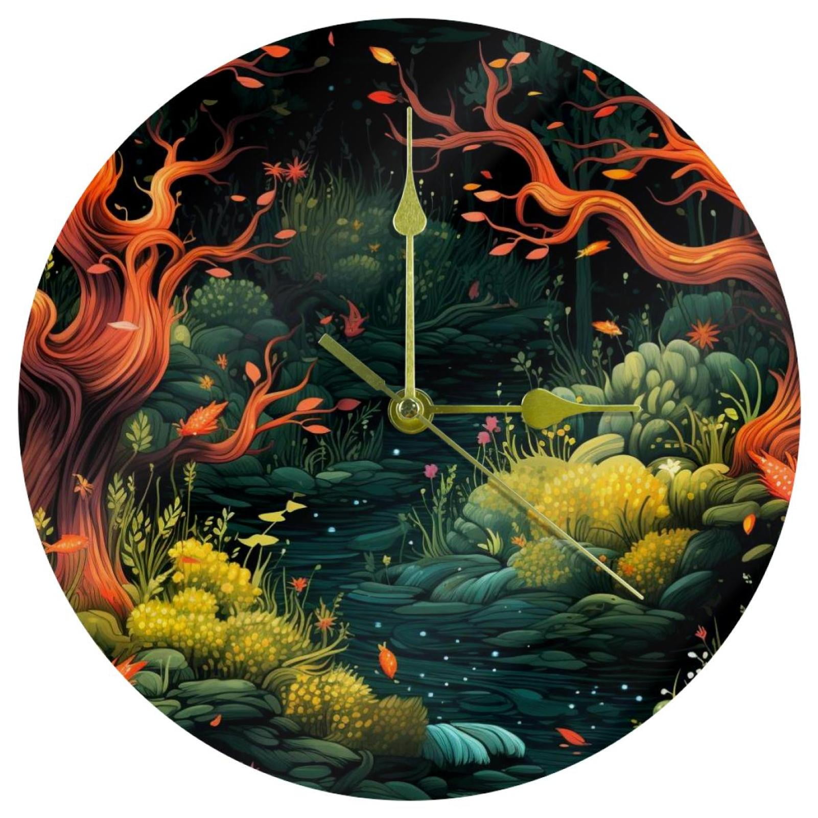 Firefly 9.8 Inches Round Acrylic Wall Clock - Silent Non Ticking ...