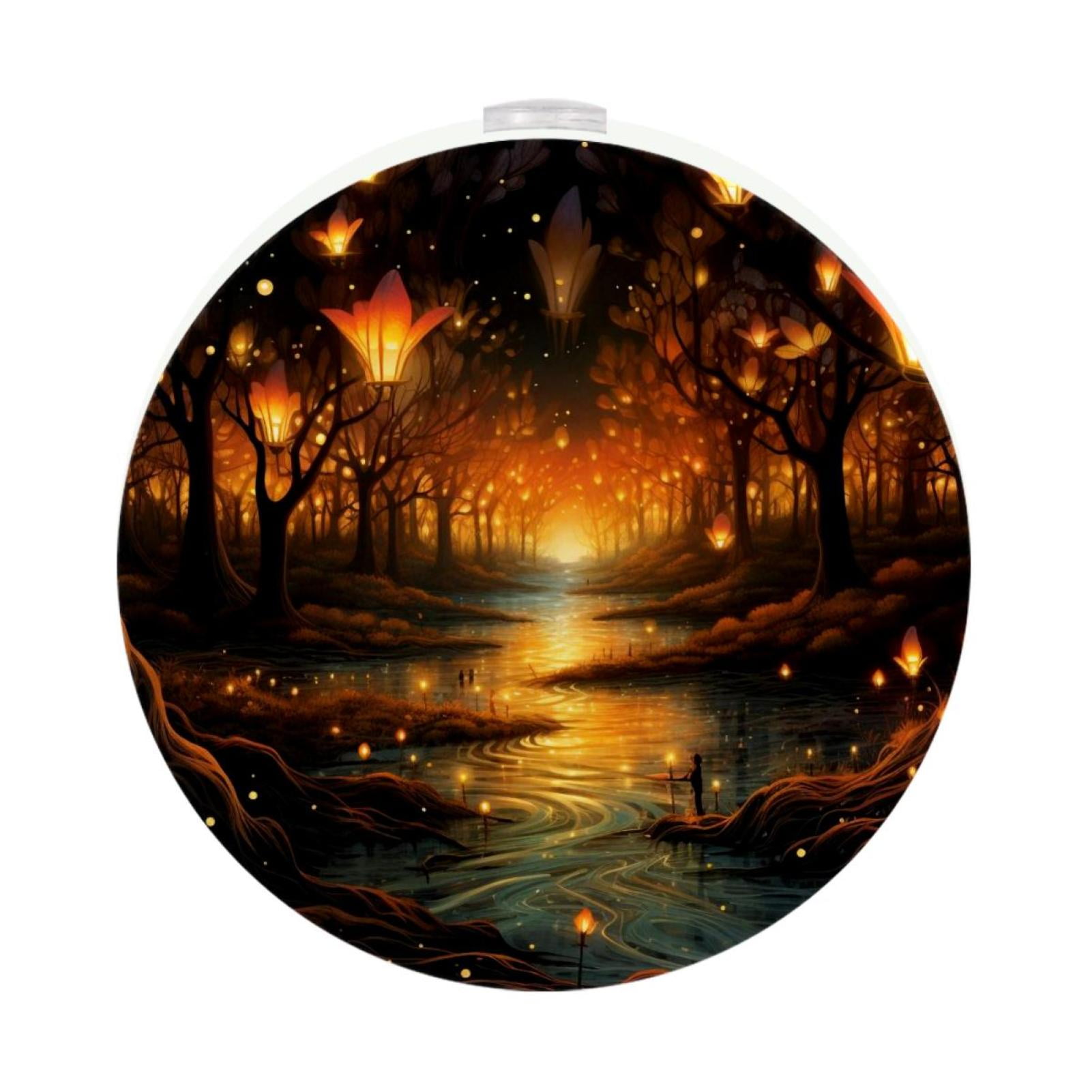 Firefly Bright and Compact LED Round Night Light - Set of 2, Energy ...
