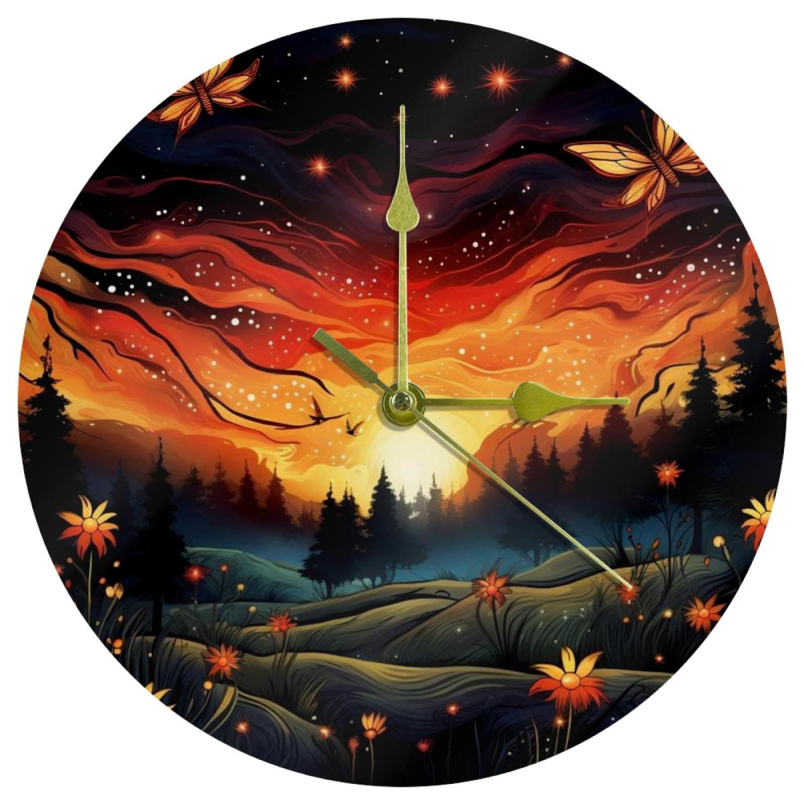 Firefly Circular Acrylic Wall Clock - Elegant Timepiece with Modern ...