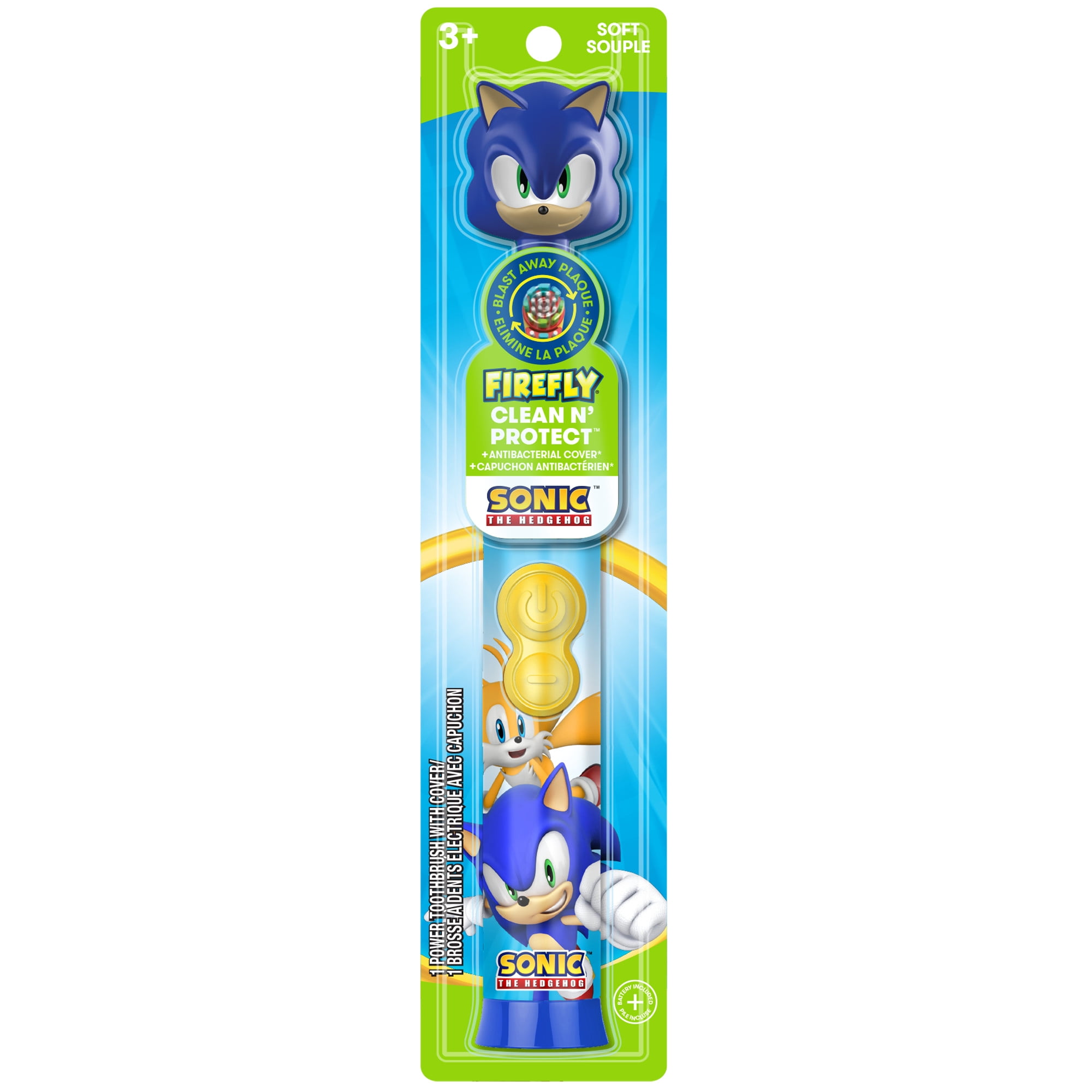 Firefly Sonic the Hedgehog Kids Toothbrush with Antibacterial Cover ...