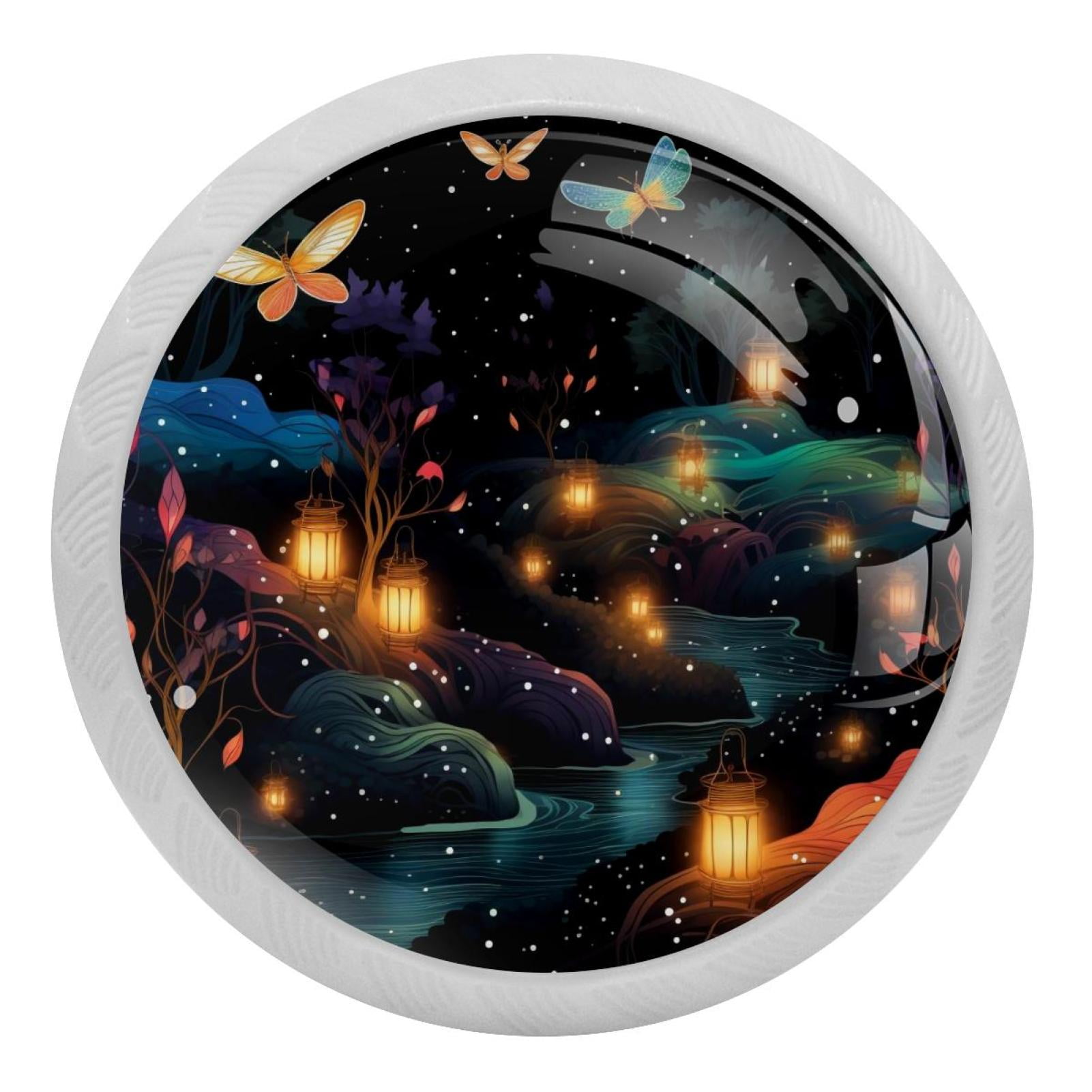 Firefly Fluorescent Drawer Pulls with Screws: Round 4-Pack Glow-in-the ...
