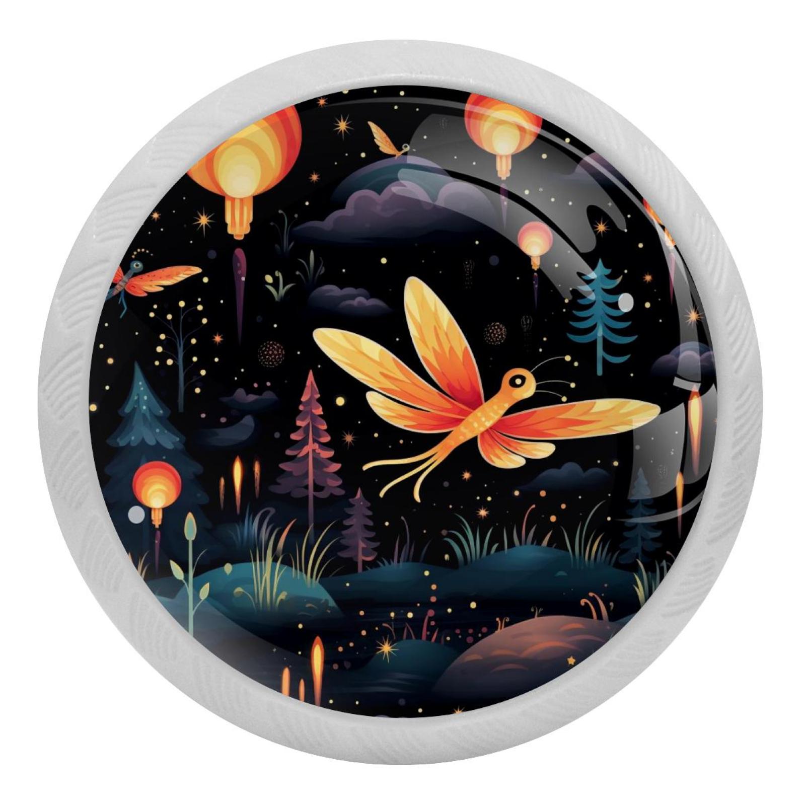 Firefly Fluorescent Drawer Pulls with Screws - Round 4-Pack - Glow-in ...