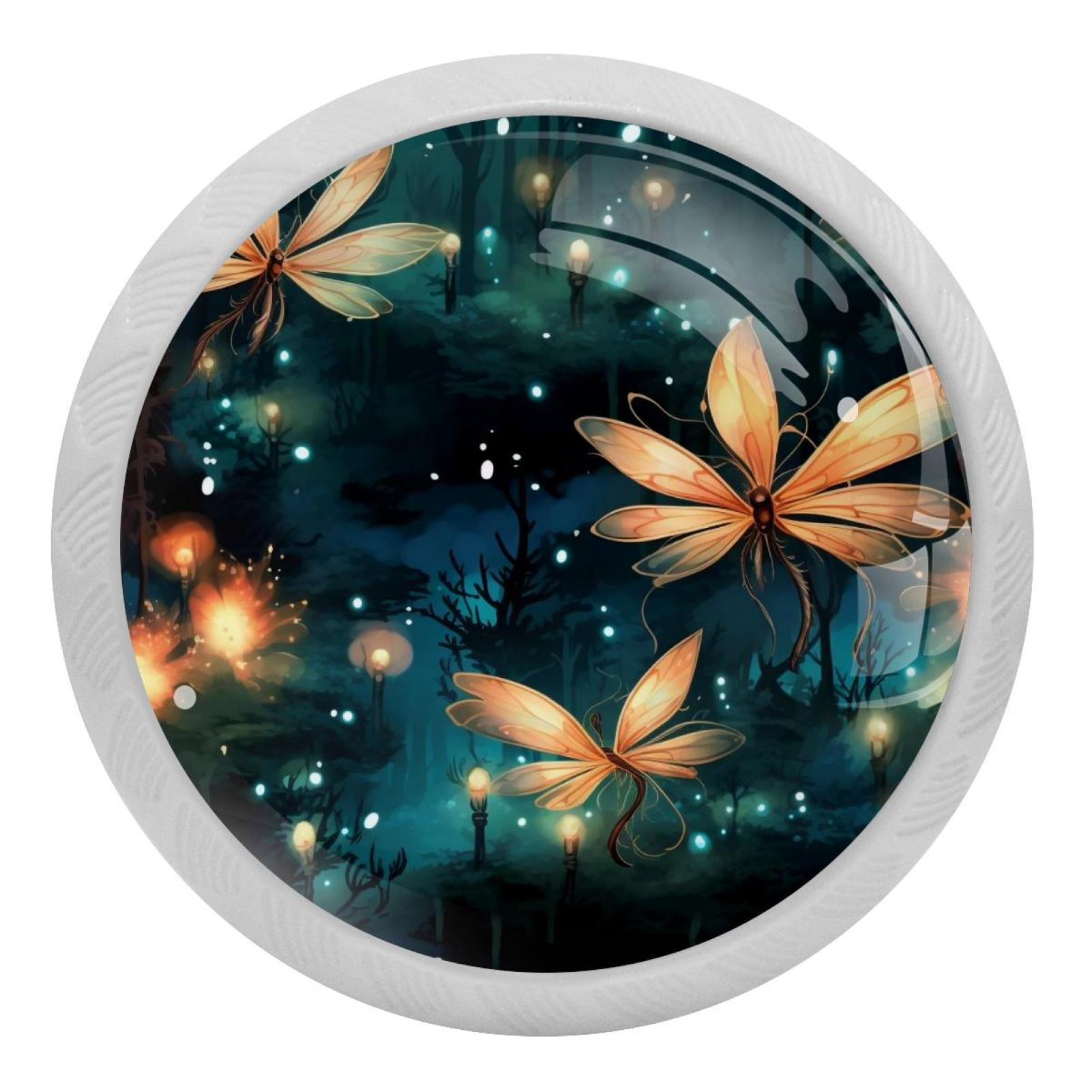 Firefly Fluorescent Glow-in-the-Dark Cabinet Door Knobs - Round 4-Pack ...