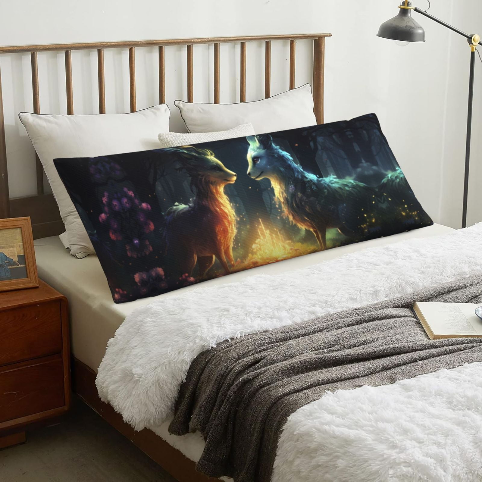 Firefly Forest Fox Body Pillow Cover - Super Soft Body Pillow Cover ...