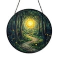 Firefly Forest Stained Glass Style Suncatcher, Fantasy Night Woodland ...