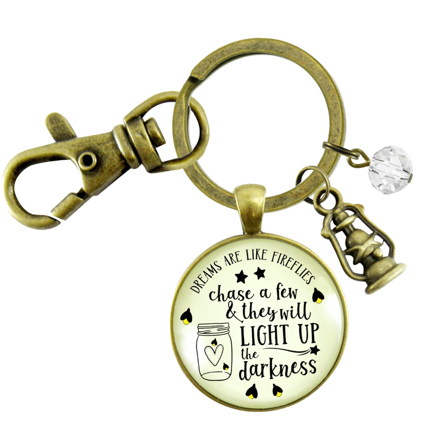 Firefly Gutsy Goodness Bronze Metal Keychain Dreams Like Fireflies ...