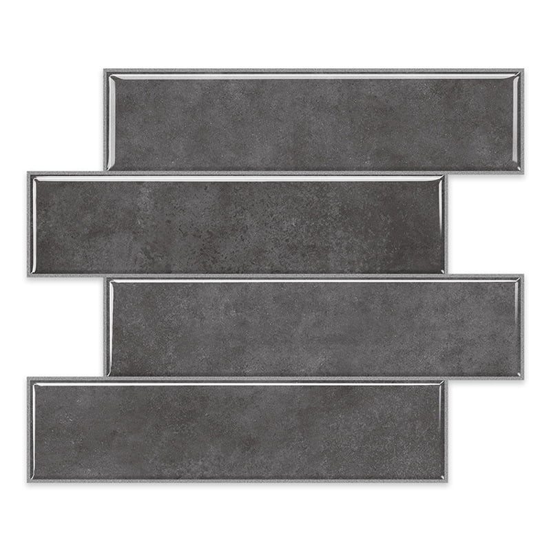 Firefly Hope 10 Pcs 11.8"×9.8" Thick Dark Grey Subway Tile Peel and ...