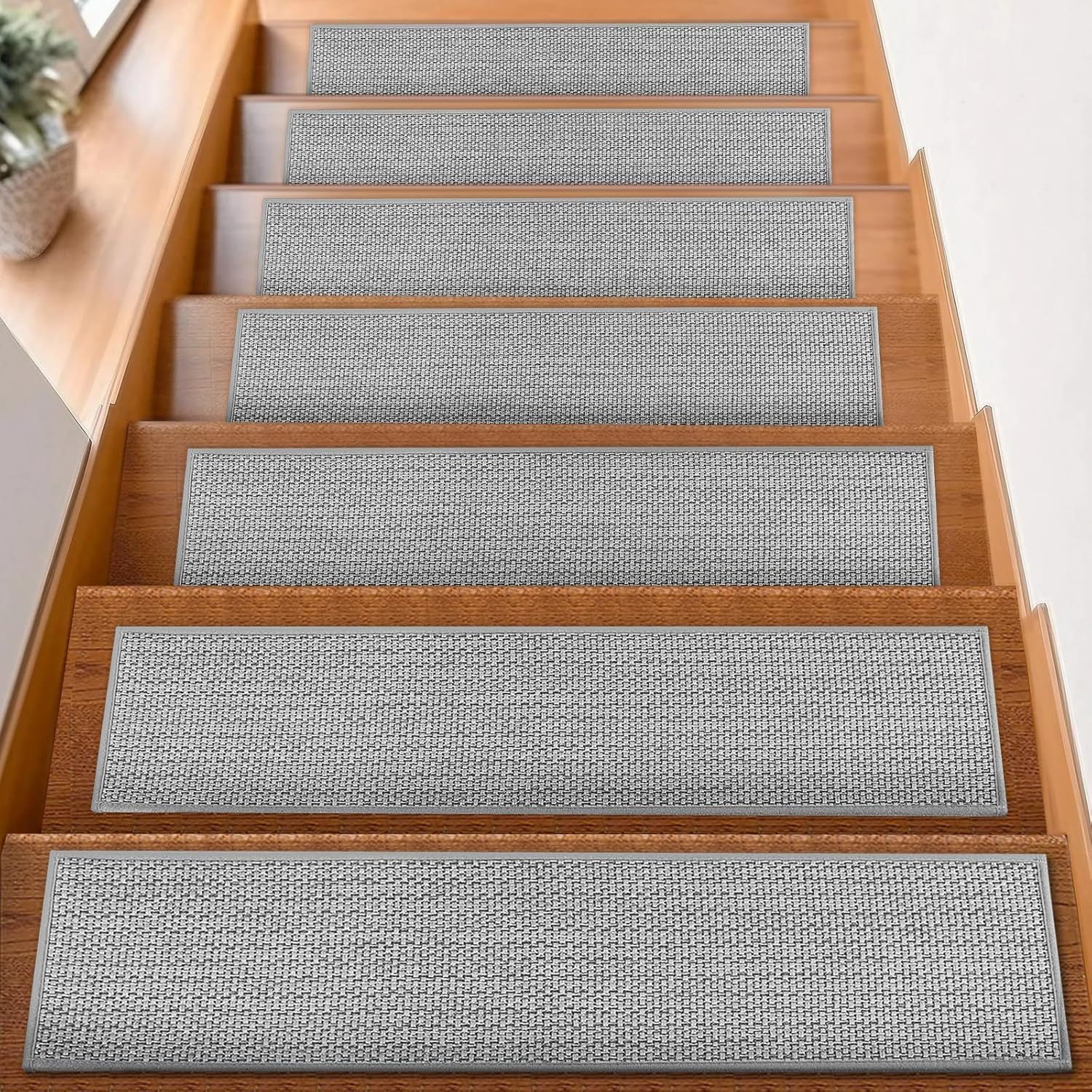 Firefly Hope 15 PCS 30"×8" Linen Non-Slip Stair Treads, Upgraded Peel ...