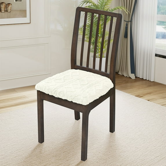 Firefly Hope 2 Pcs Beige White Striped Print Stretch-Fit Chair Covers ...