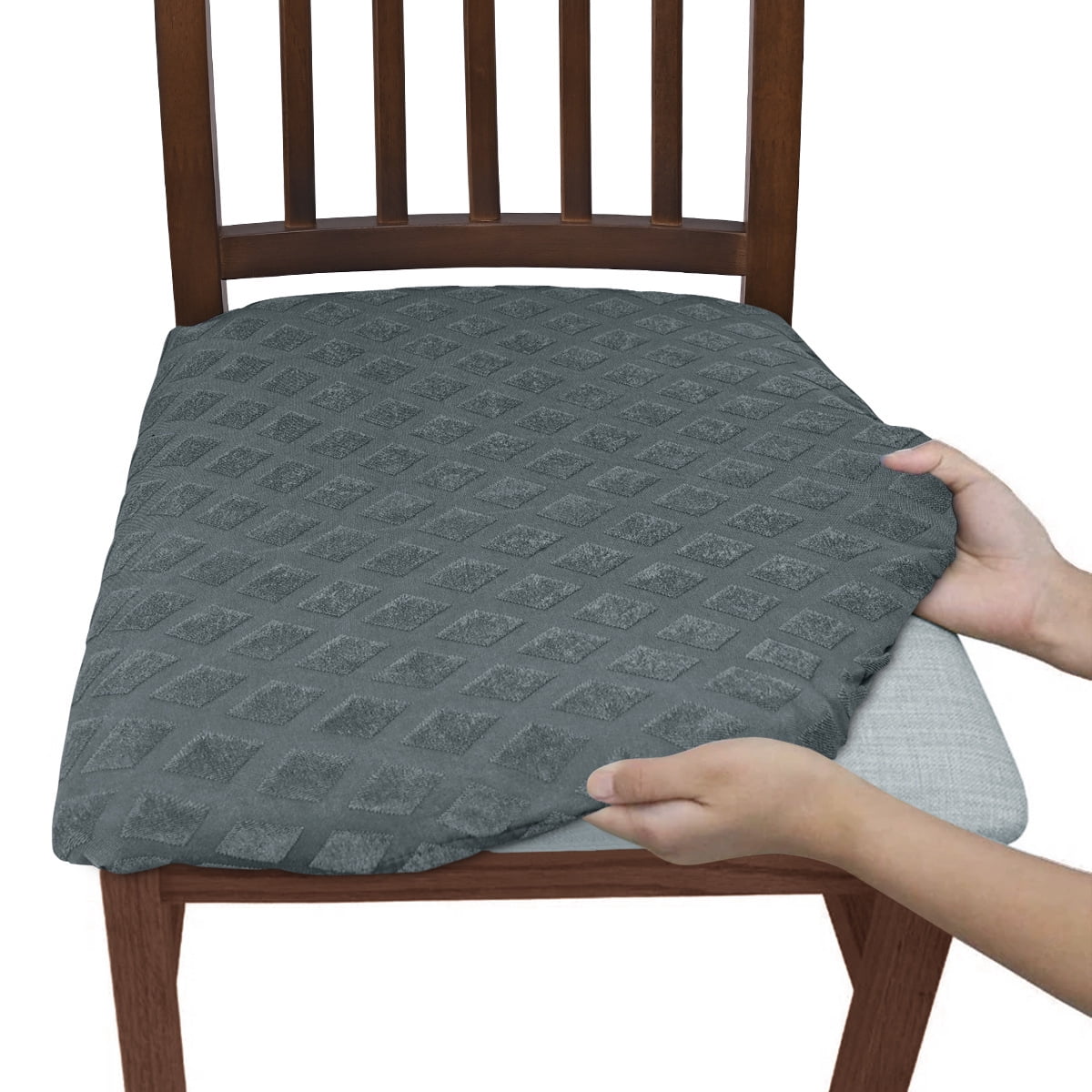 Firefly Hope 2 Pcs Rhombus Pattern Stretch-Fit Chair Covers, Universal ...