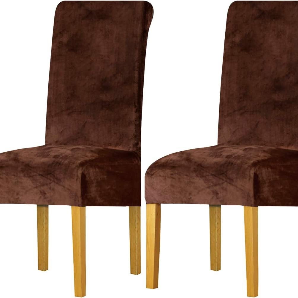Firefly Hope 2 Set Velvet Stretch-Fit Parsons Chair Covers, Plush Soft ...