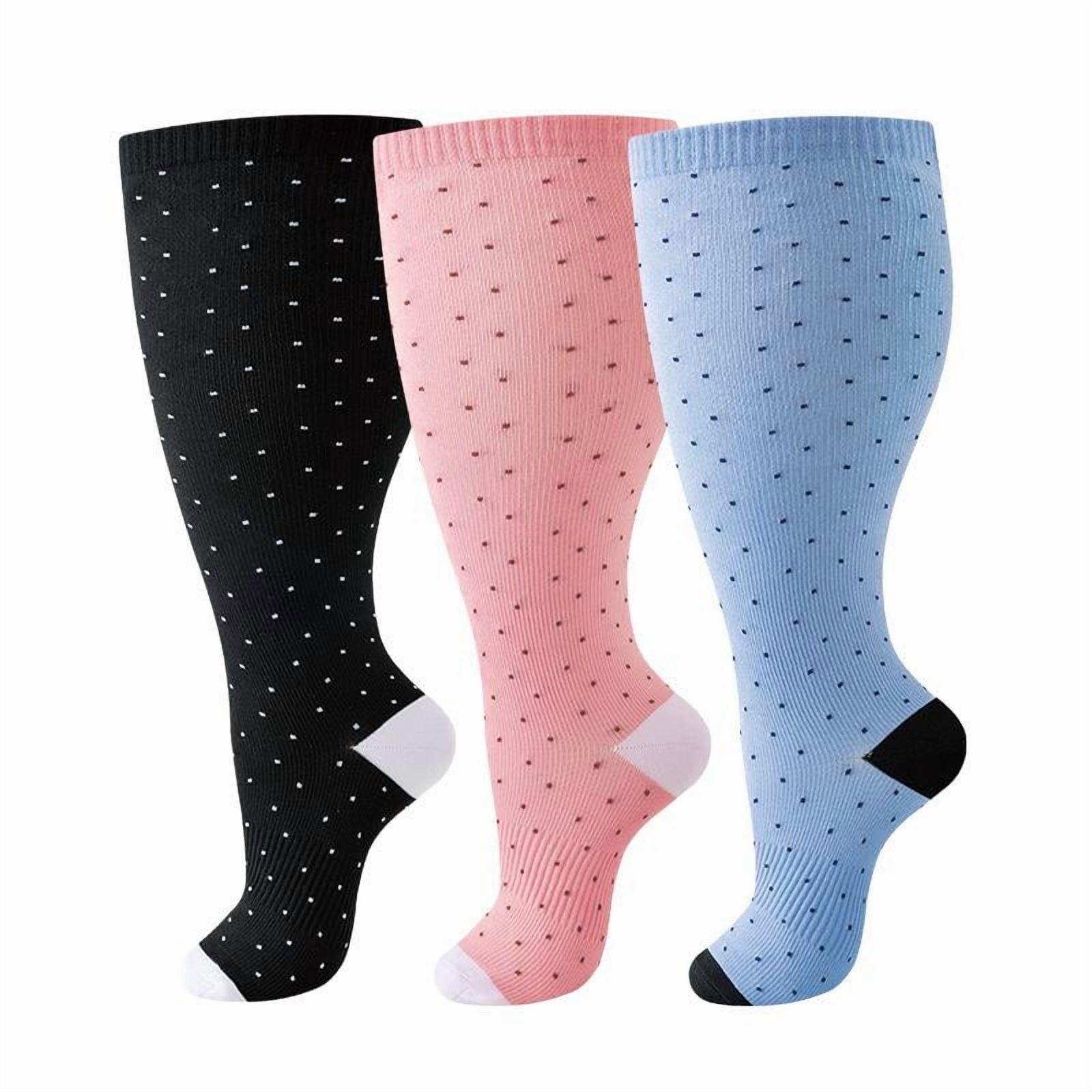 Firefly Hope 3 Pairs Bamboo Plus Size Wide Calf Compression Socks ...