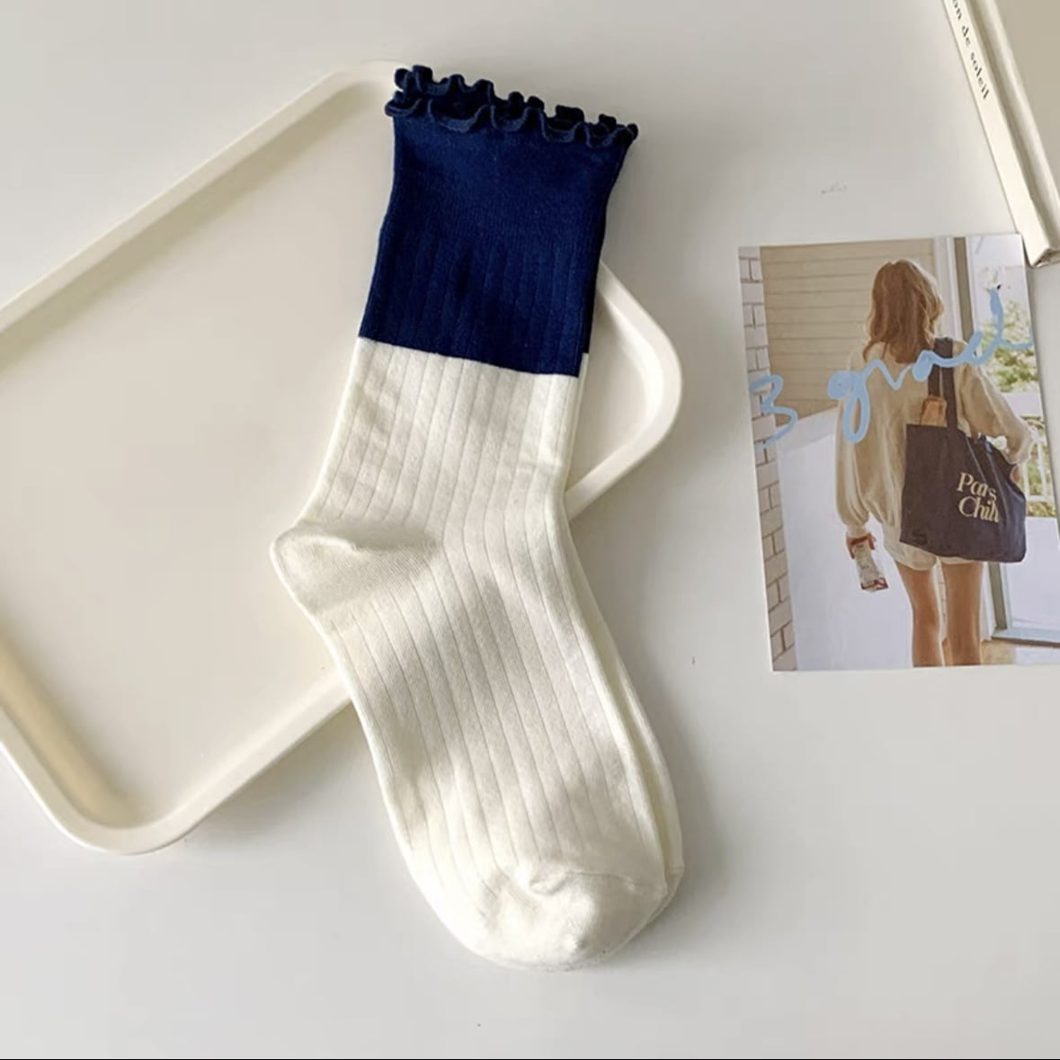 Firefly Hope 3 Pairs Soft Thin Cotton Ruffled Socks for Women, Above ...