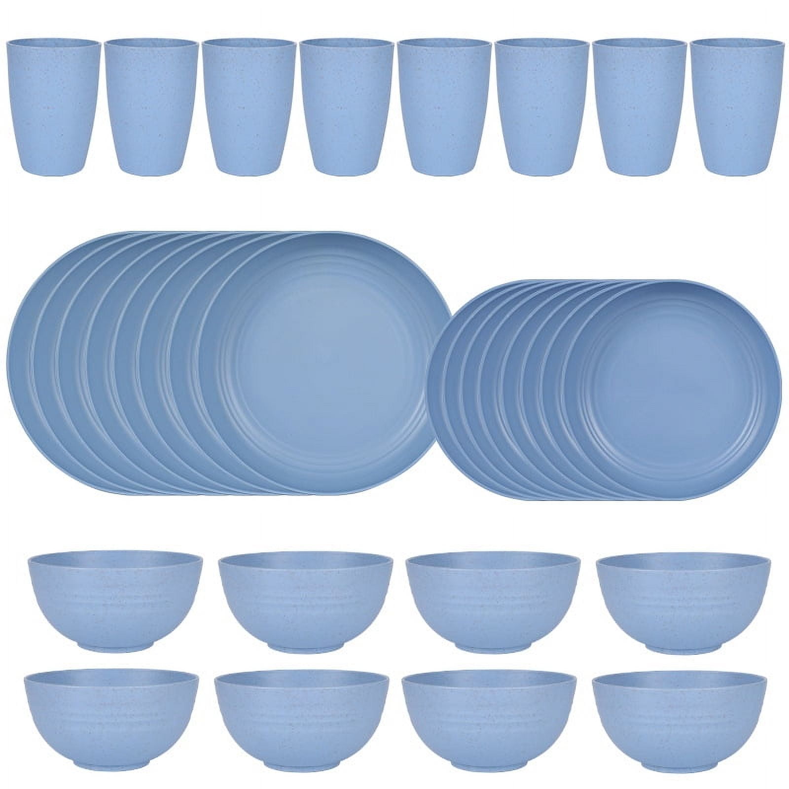 Firefly Hope 32pcs 8 Person Wheat Straw Dinnerware Set, Lightweight ...