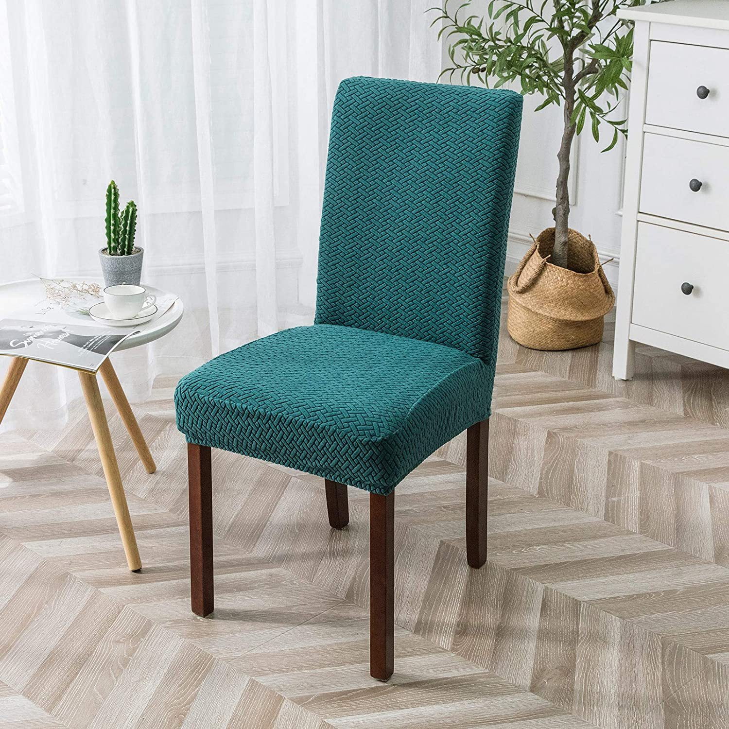 Firefly Hope 4 Pcs Dark Green Stretch-Fit Chair Covers, One Size Fits ...