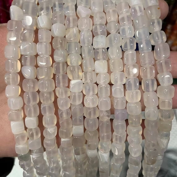 Firefly Hope 50-Piece 7-8mm Natural Smooth Cube Semi-Gemstone Loose ...