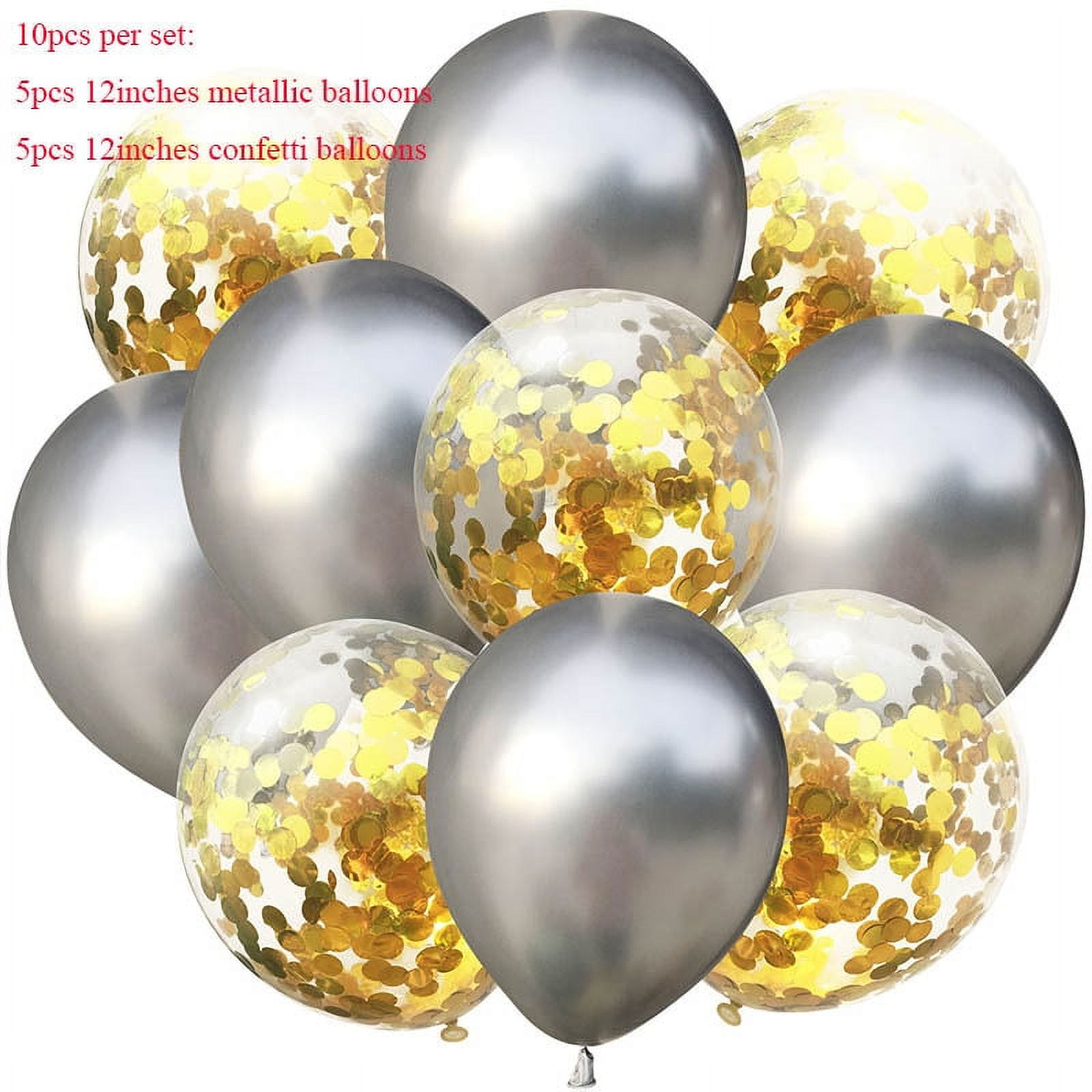 Firefly Hope 50PCS Silvery and Gold Premium 12 Inch Confetti Balloons ...
