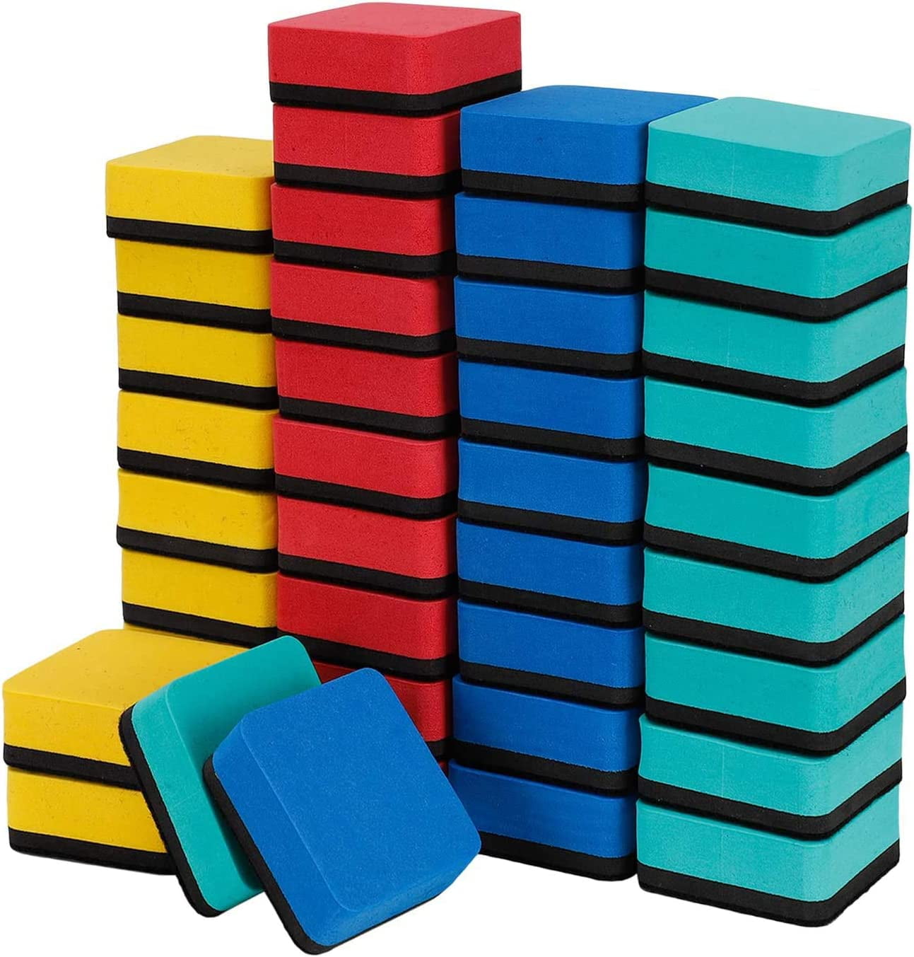 Firefly Hope Colorful Whiteboard Erasers - 40pc Magnetic Wipers for ...