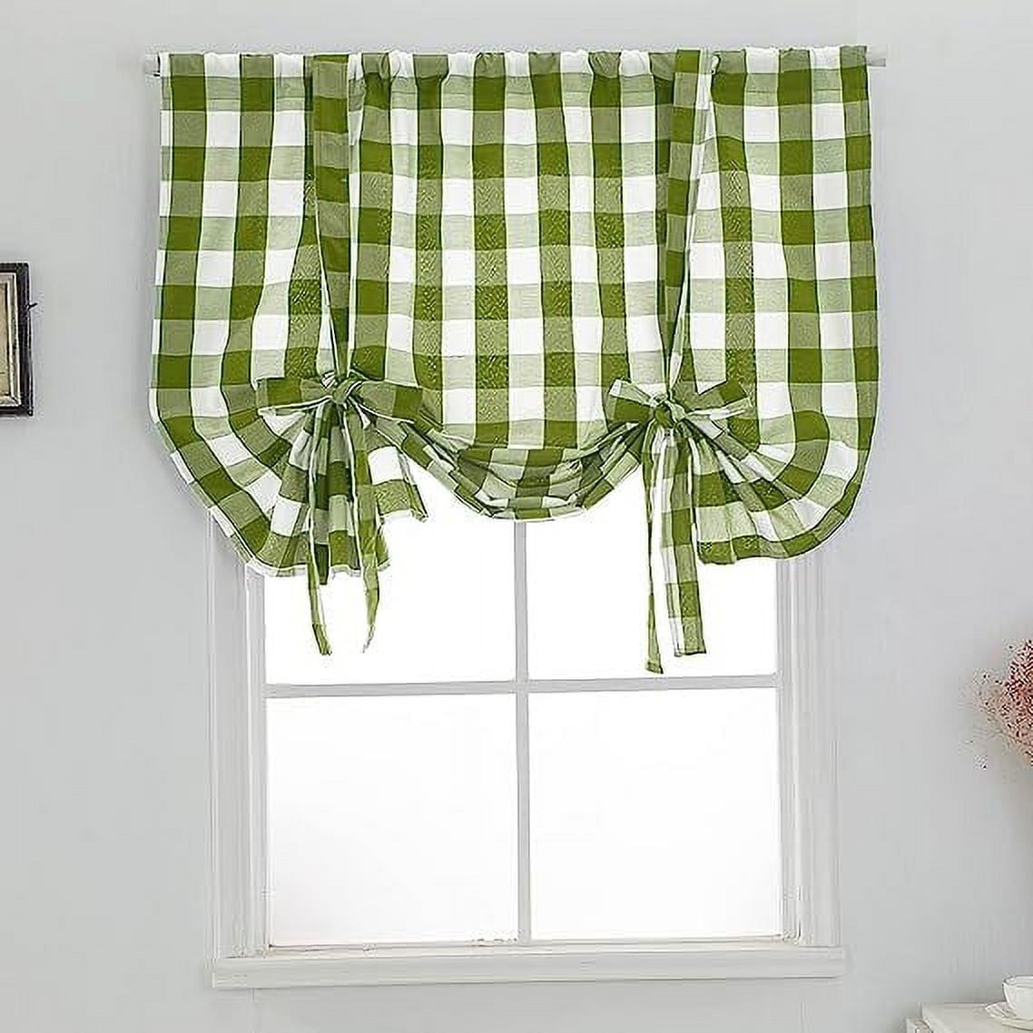Firefly Hope Green and White Farmhouse Gingham Buffalo Plaid Tie-Up ...