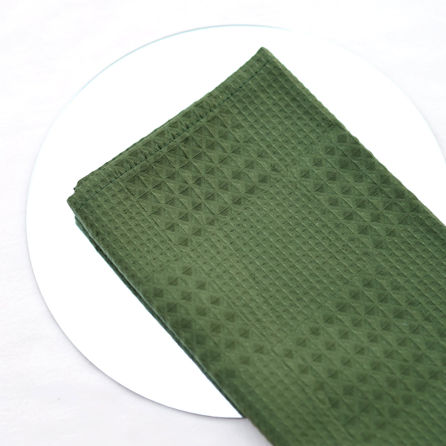 Firefly Hope Set of 4 17x17inch Green Waffle Patterned Cotton Cloth ...